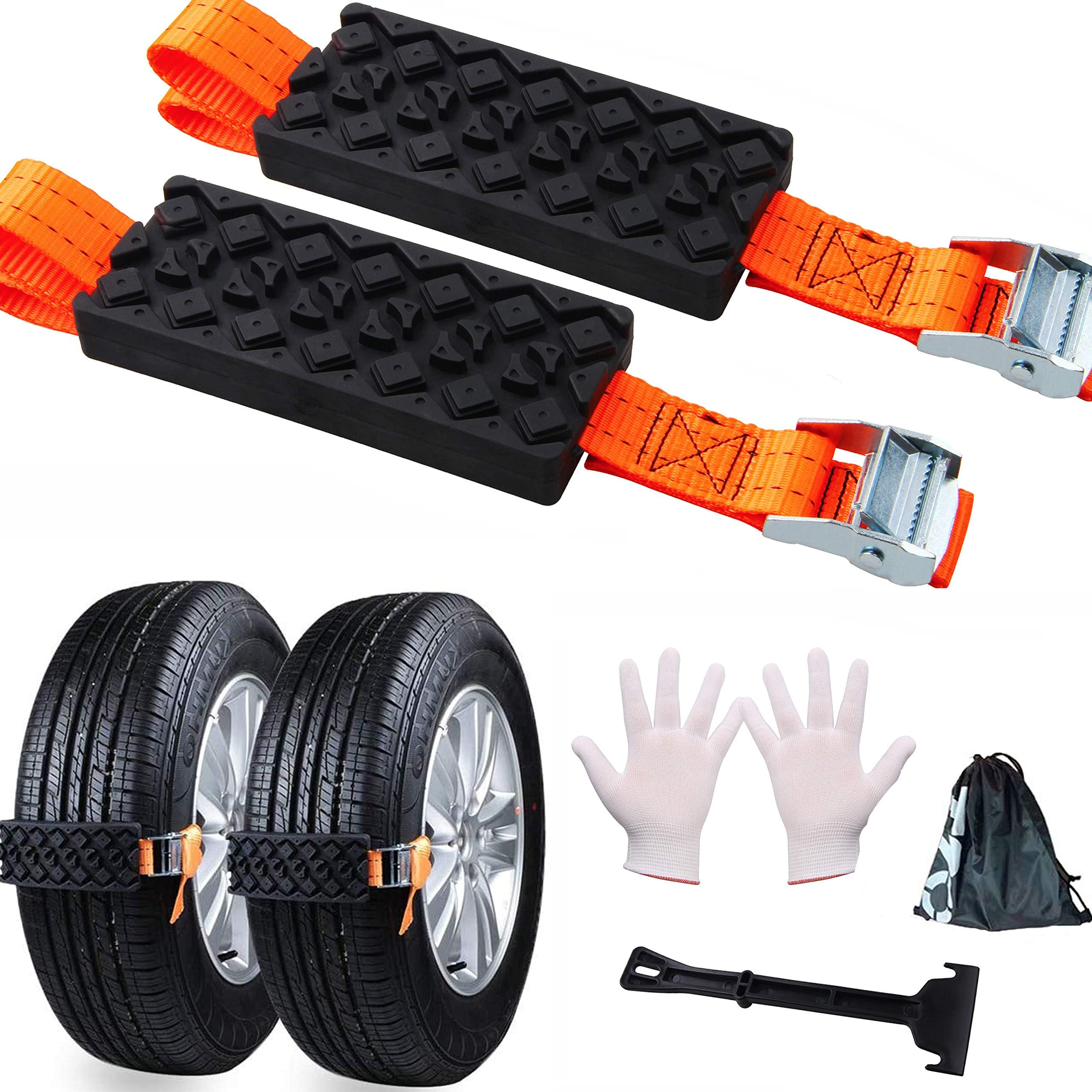 Snow Chains Anti-Skid Tire Chain for Car Truck SUV Emergency,2Pcs Snow ...