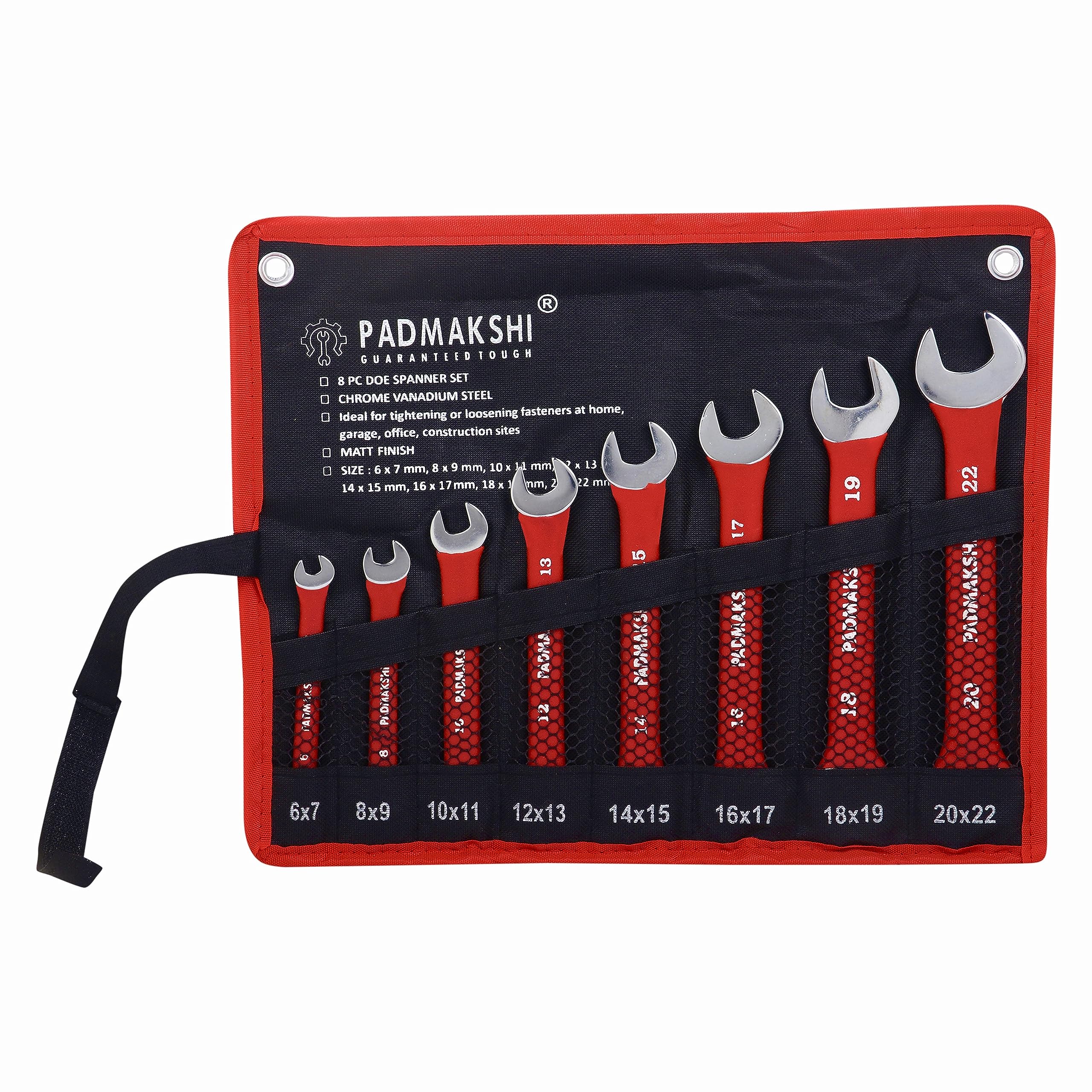 Padmakshi- 8 PCs DOE Spanner Set Open End Sizes : 6x7,8x9,10x11,12x13 ...