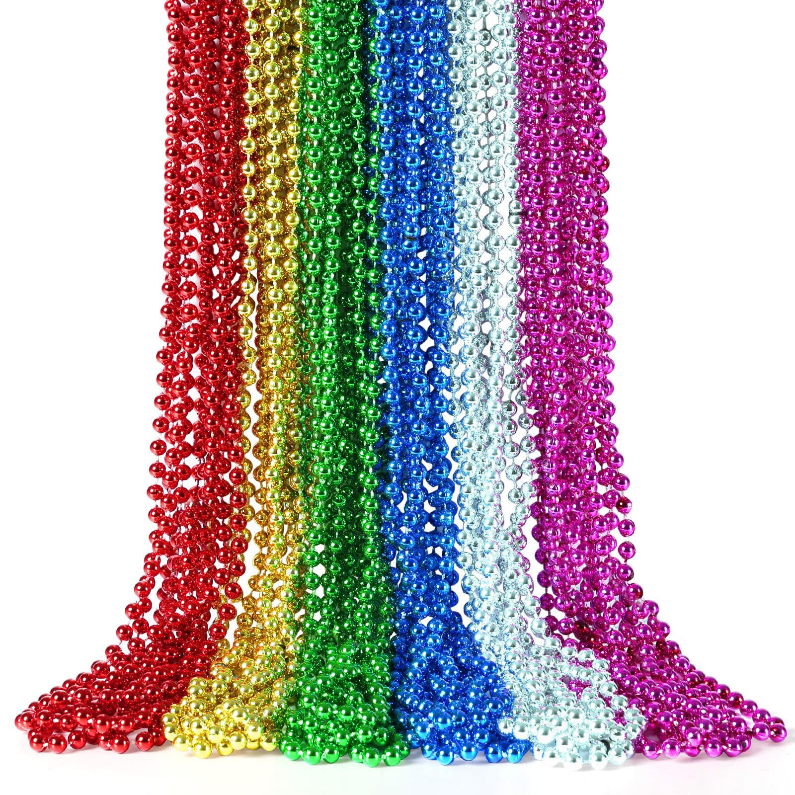 Amazon.com: Biubumtu Mardi Gras Beads, 30Pcs Colorful Bead Necklace, 6 ...