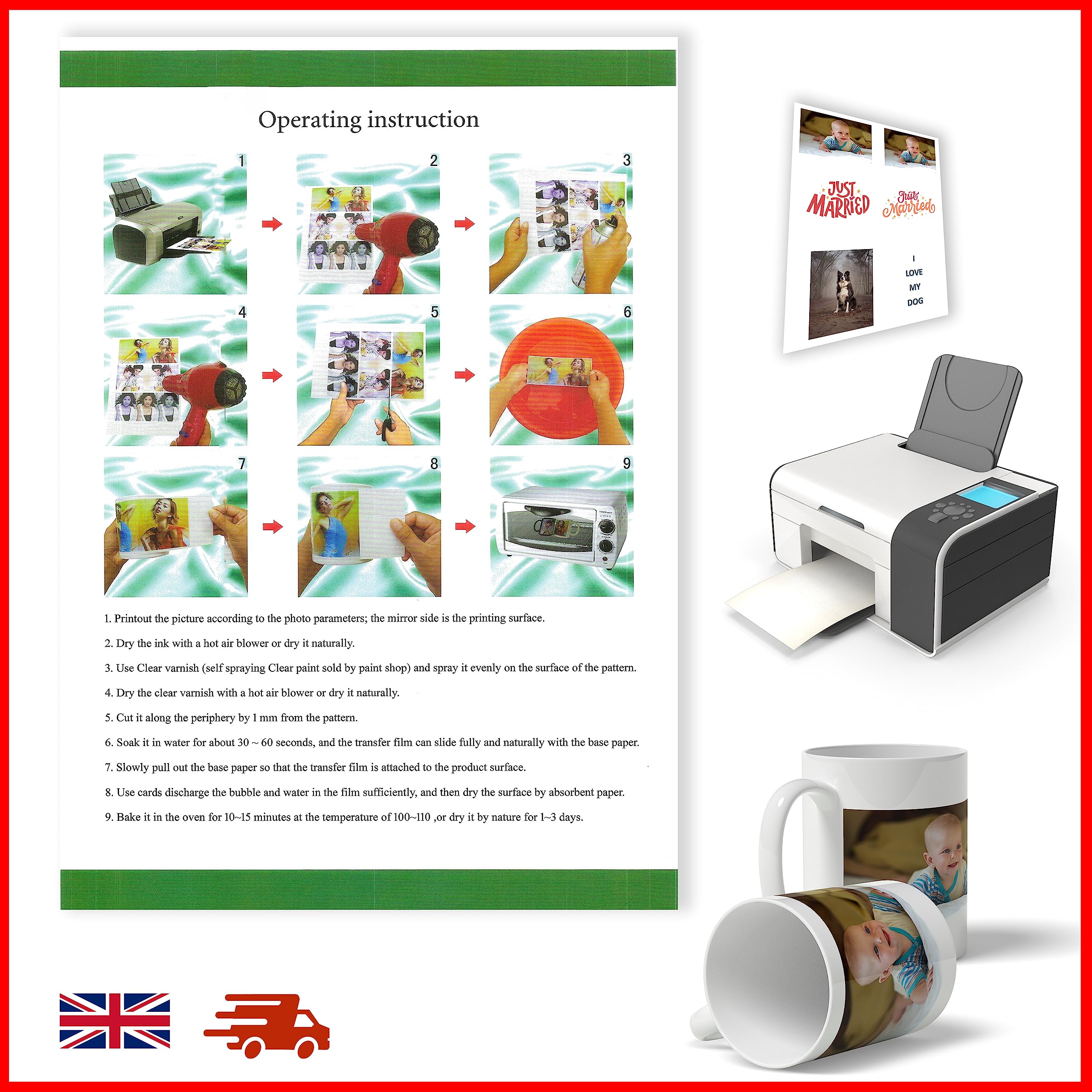 Water Decal Paper Mixed Waterslide Decal Paper For Inkjet Printer 10 ...