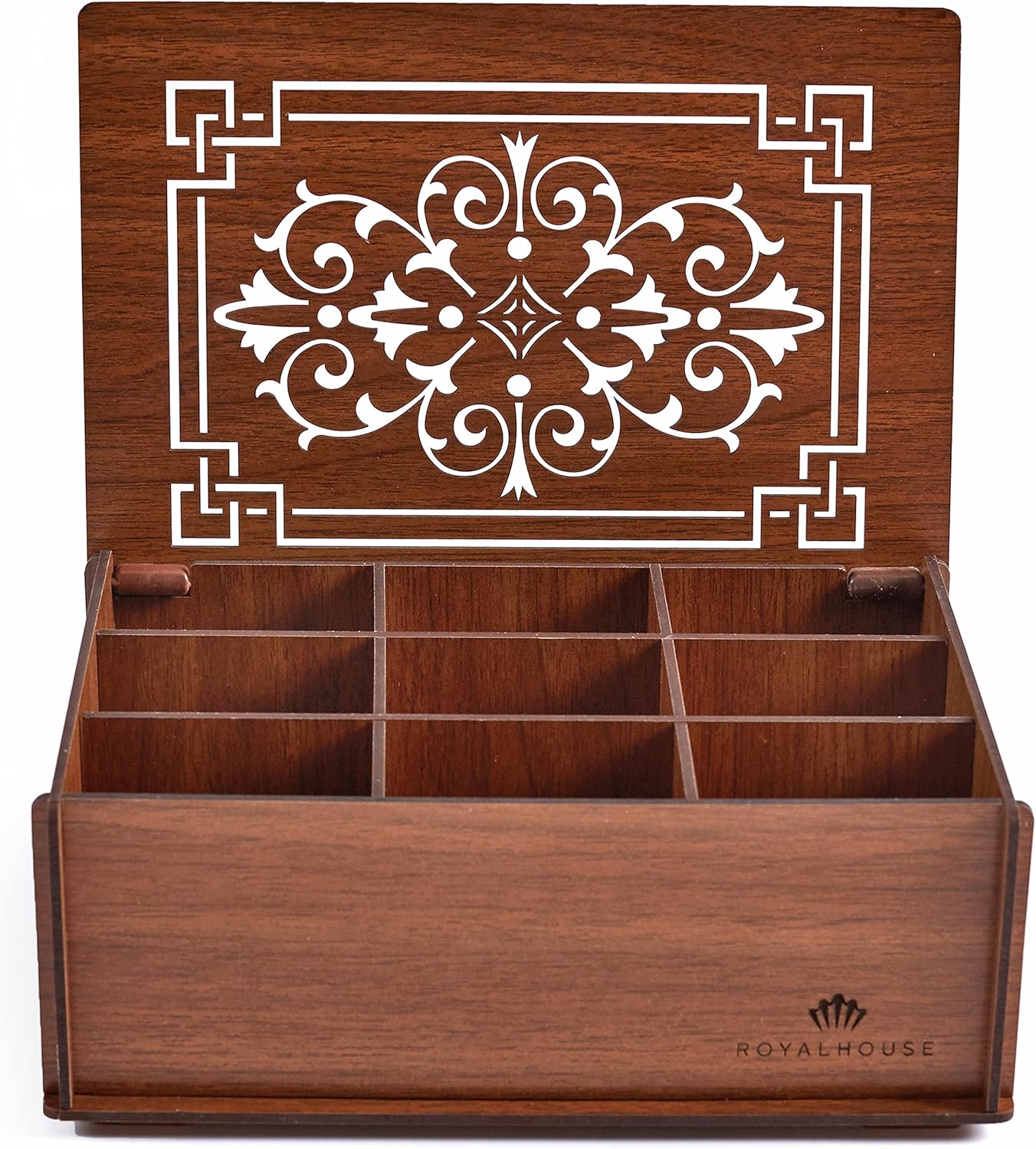 Amazon.com: ROYALHOUSE Premium Wood (MDF) Tea Box Storage Organizer ...