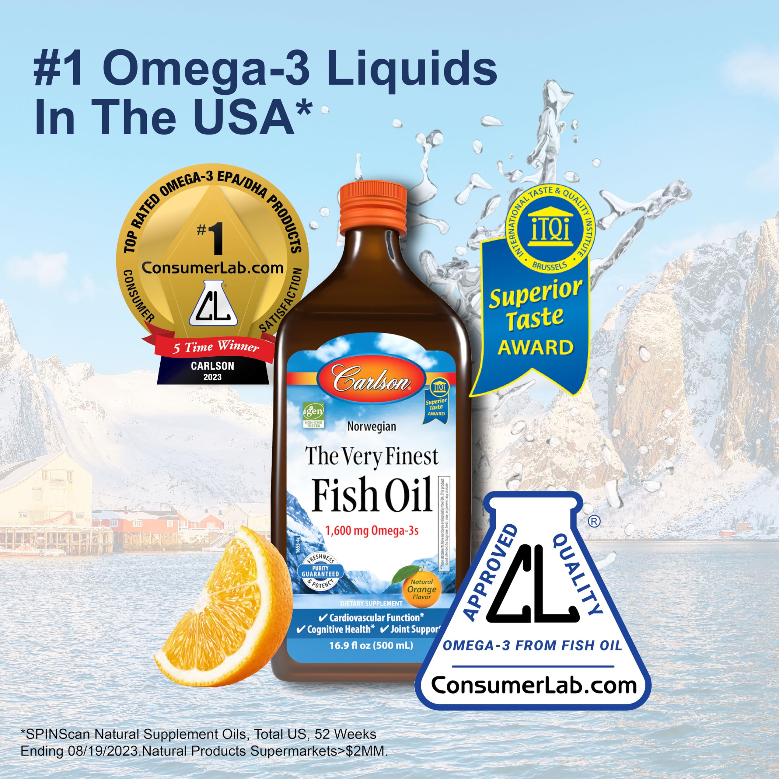 Snapklik.com : The Very Finest Fish Oil, 1600 Mg Omega-3s, Liquid Fish ...