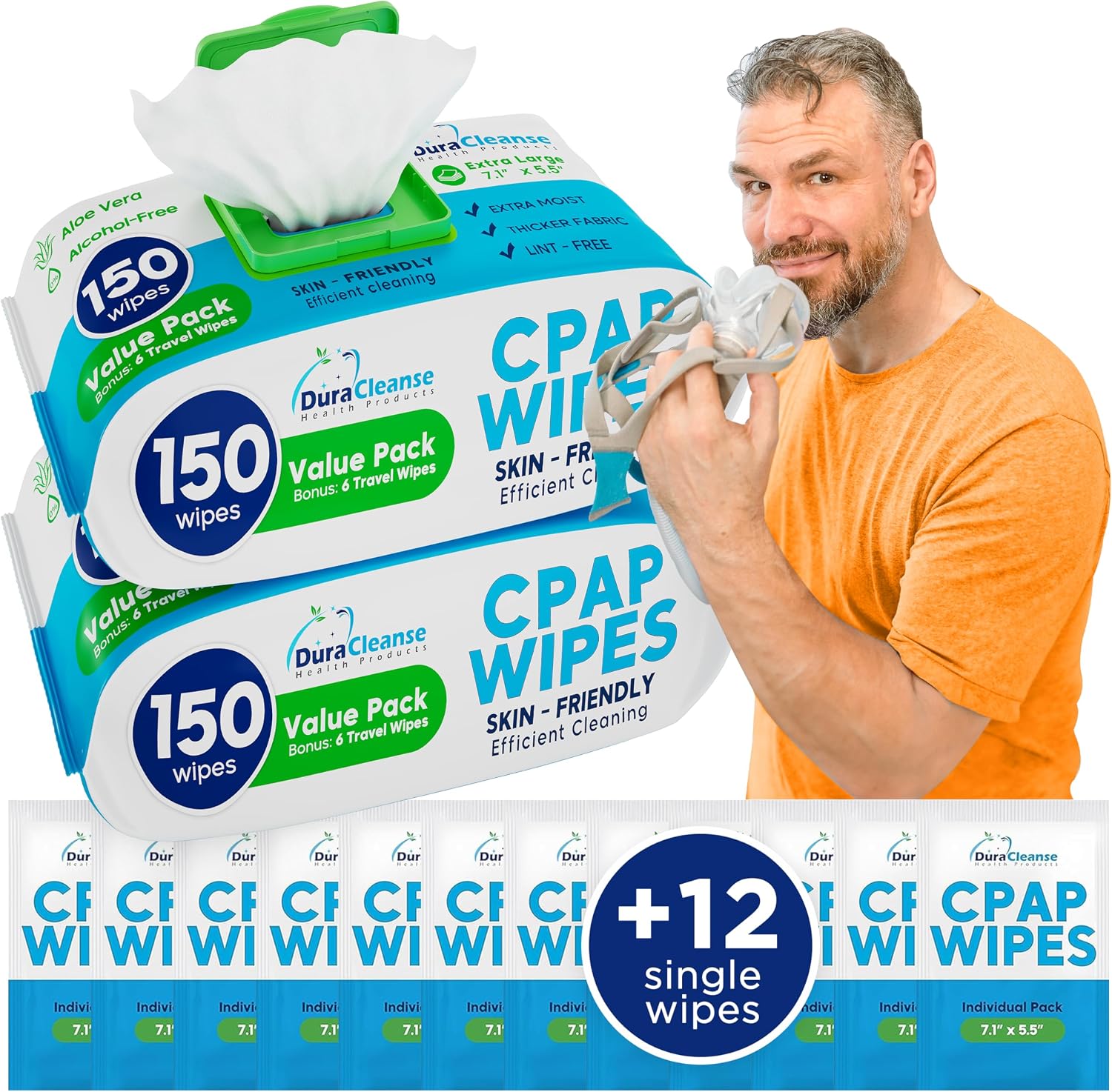 Amazon.com: CPAP Mask Wipes - 300 Count Jumbo Pack + 12 Travel Wipes ...