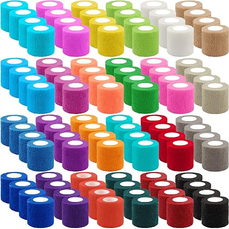 Amazon.com: BQTQ 108 Rolls Self Adhesive Bandage Wrap 2 Inch Colored ...