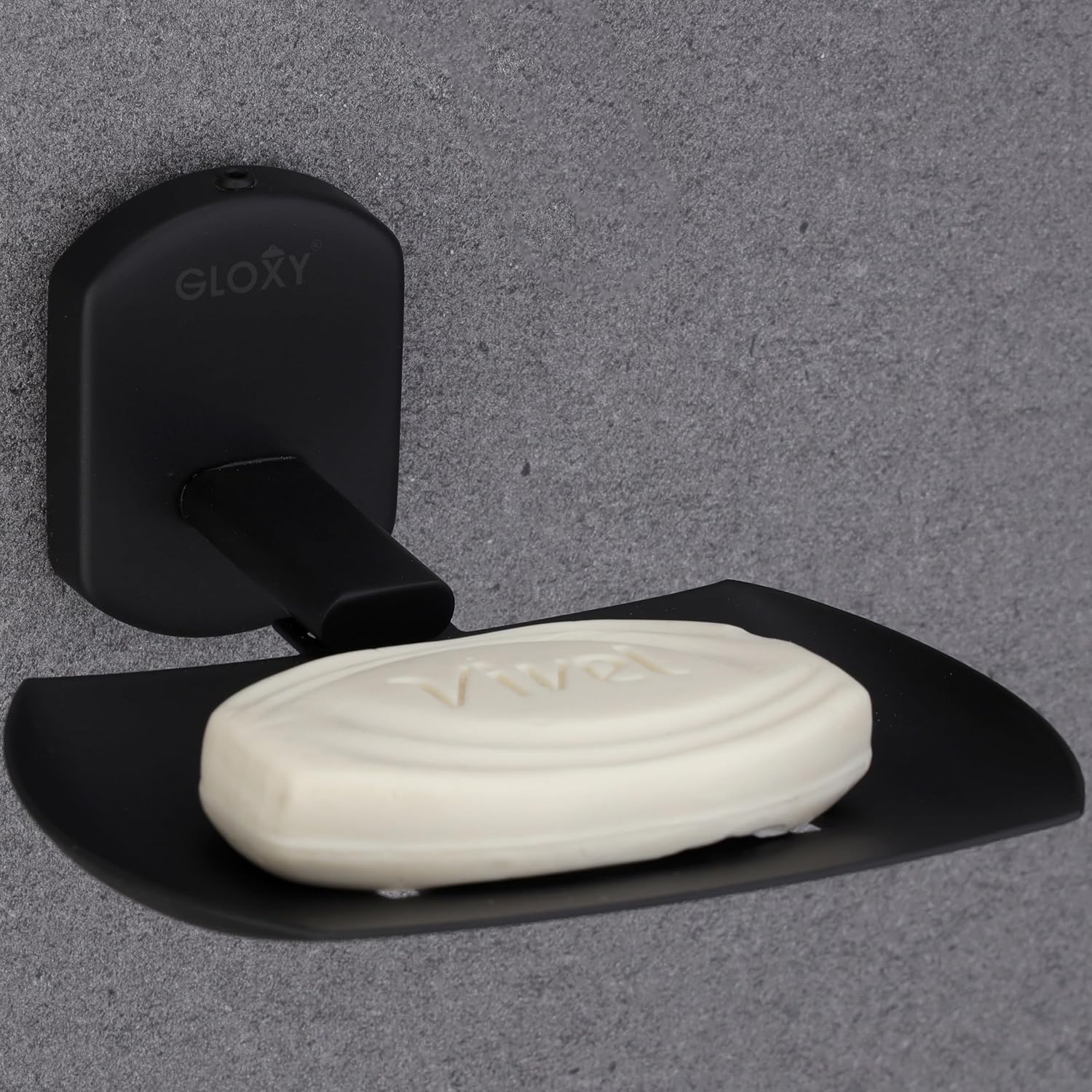 GLOXY Wall-Mounted Stainless Steel Black Matte Finish Single Soap ...