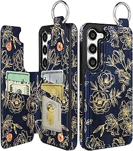 Amazon.com: Shorogyt for Samsung Galaxy S23 Wallet Case with Card Holder - Designer Rose Pattern ...