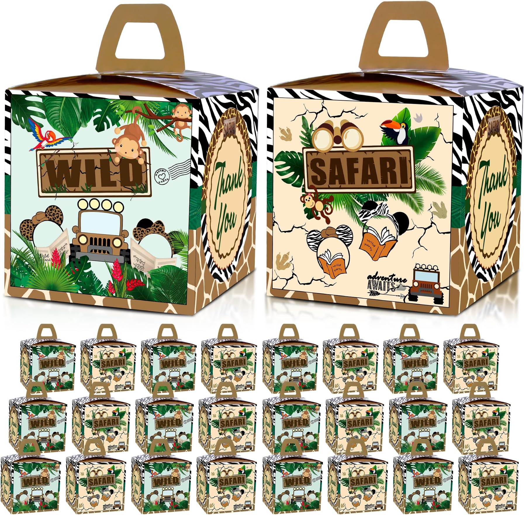 Amazon.com: 24 Pcs Jungle Mouse Safari Party Gift Boxes, Mouse Safari ...