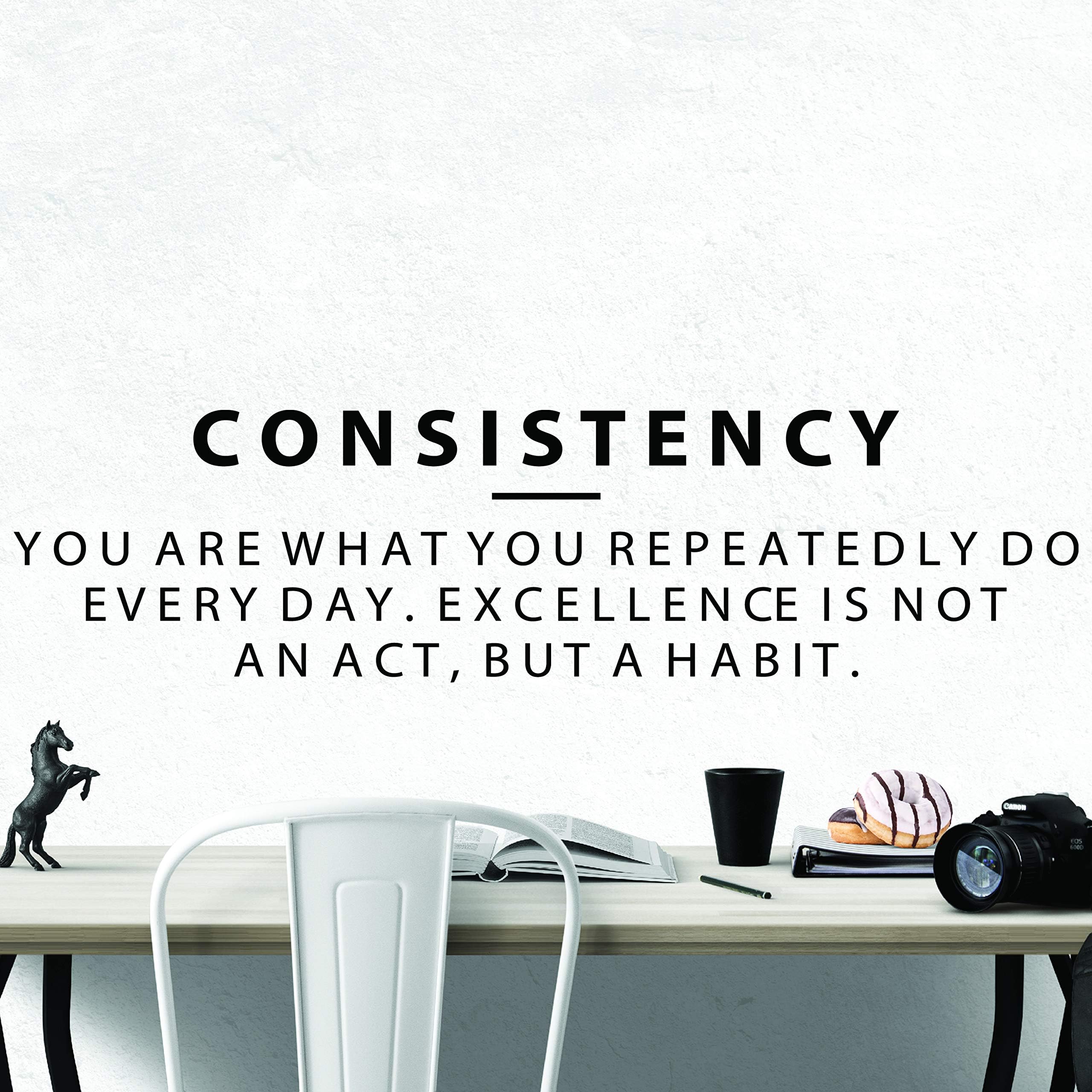 Amazon.com: My Vinyl Story | Consistency | Motivational Gym Wall Decal ...