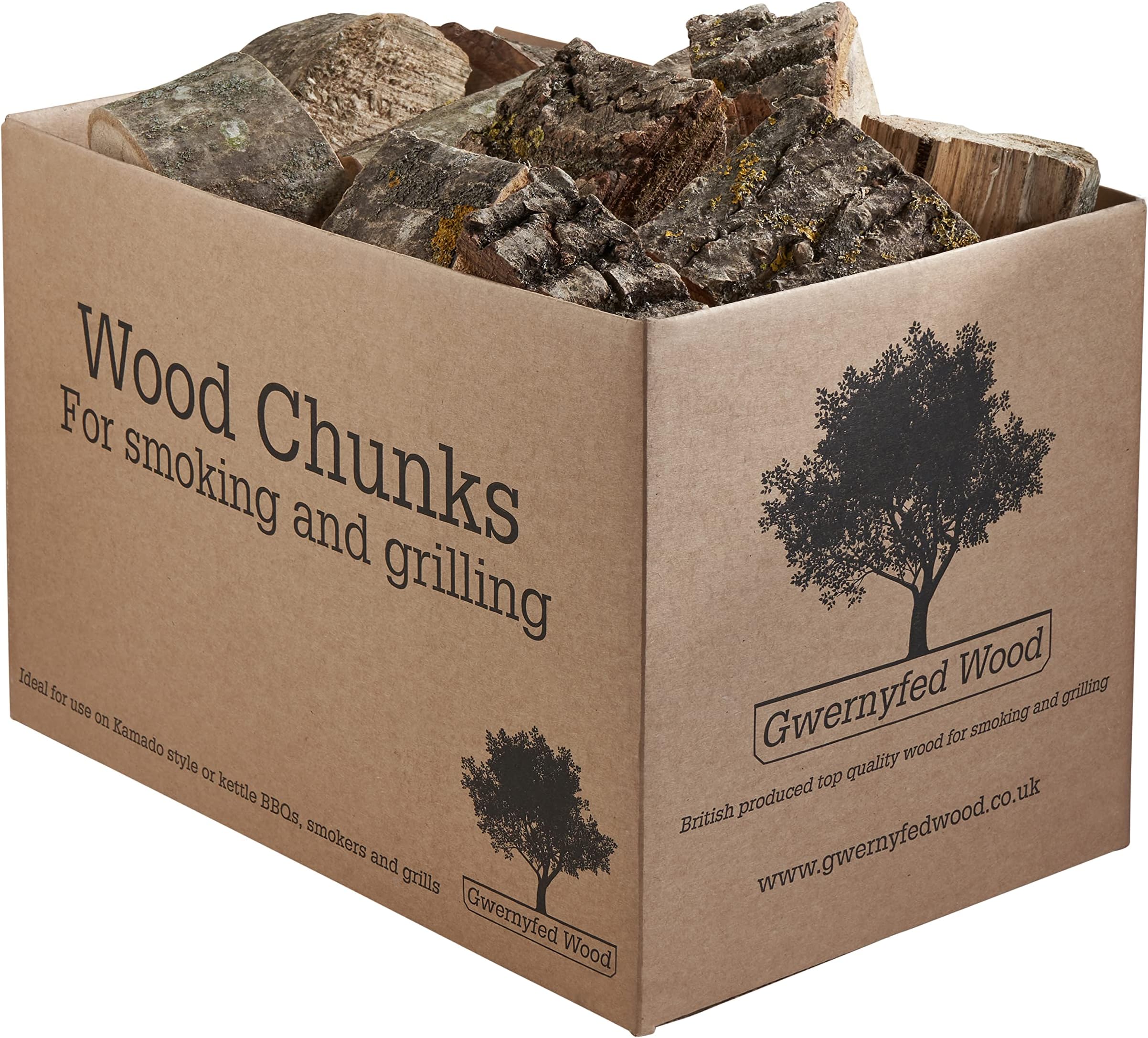 Whiskey Oak Wood Chunks Kiln Dried 4-5Kg for Smoking Food - (Eight ...