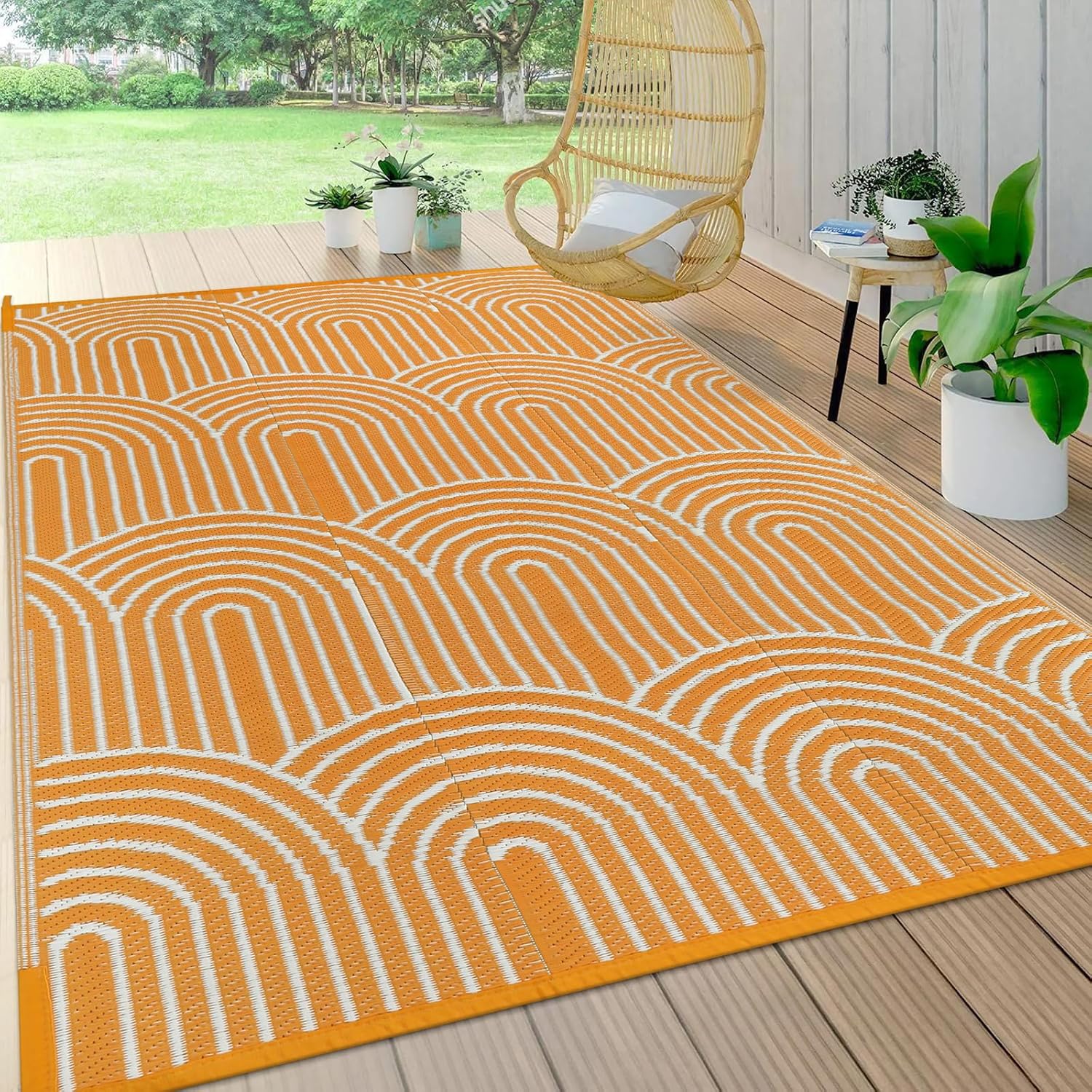 Amazon.com: Lahome Outdoor Area Rugs 8x10 Waterproof, Plastic ...