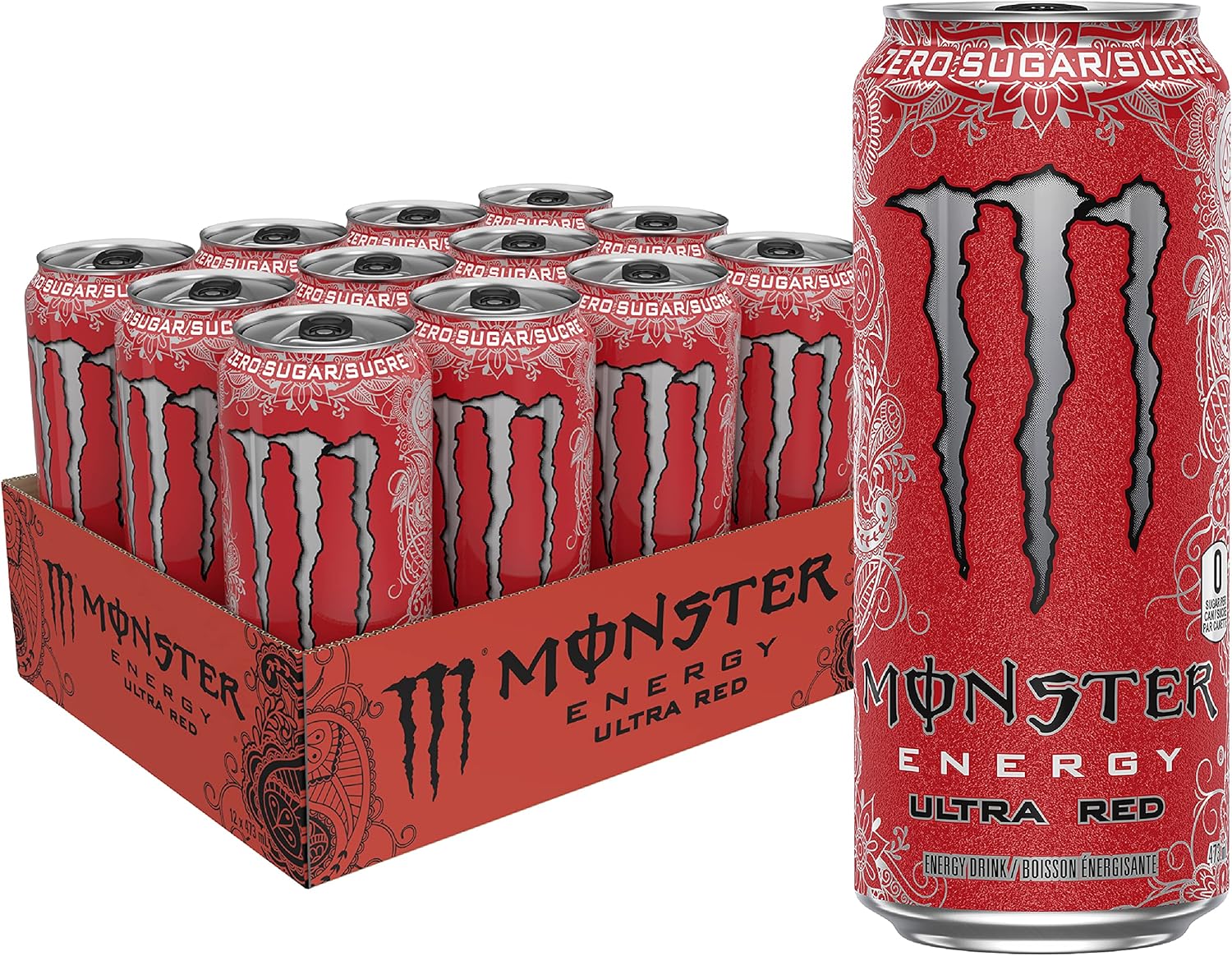 Monster Energy, Ultra Red, 473mL Cans, Pack of 12 : Amazon.ca: Grocery ...