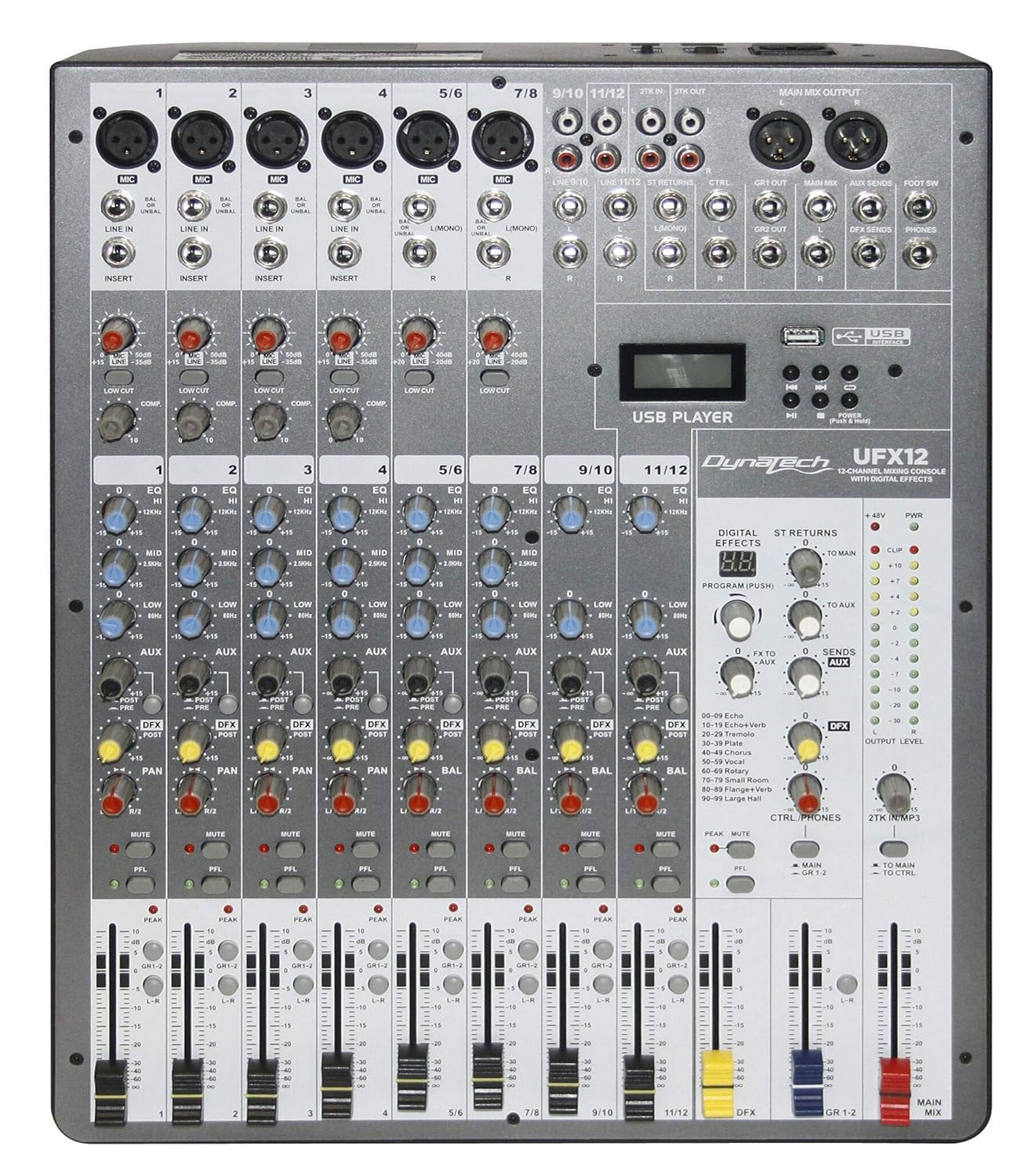 Dynatech UFX-12 Analog 12 Channel Mixer With USB And Effects : Amazon.in: Musical Instruments