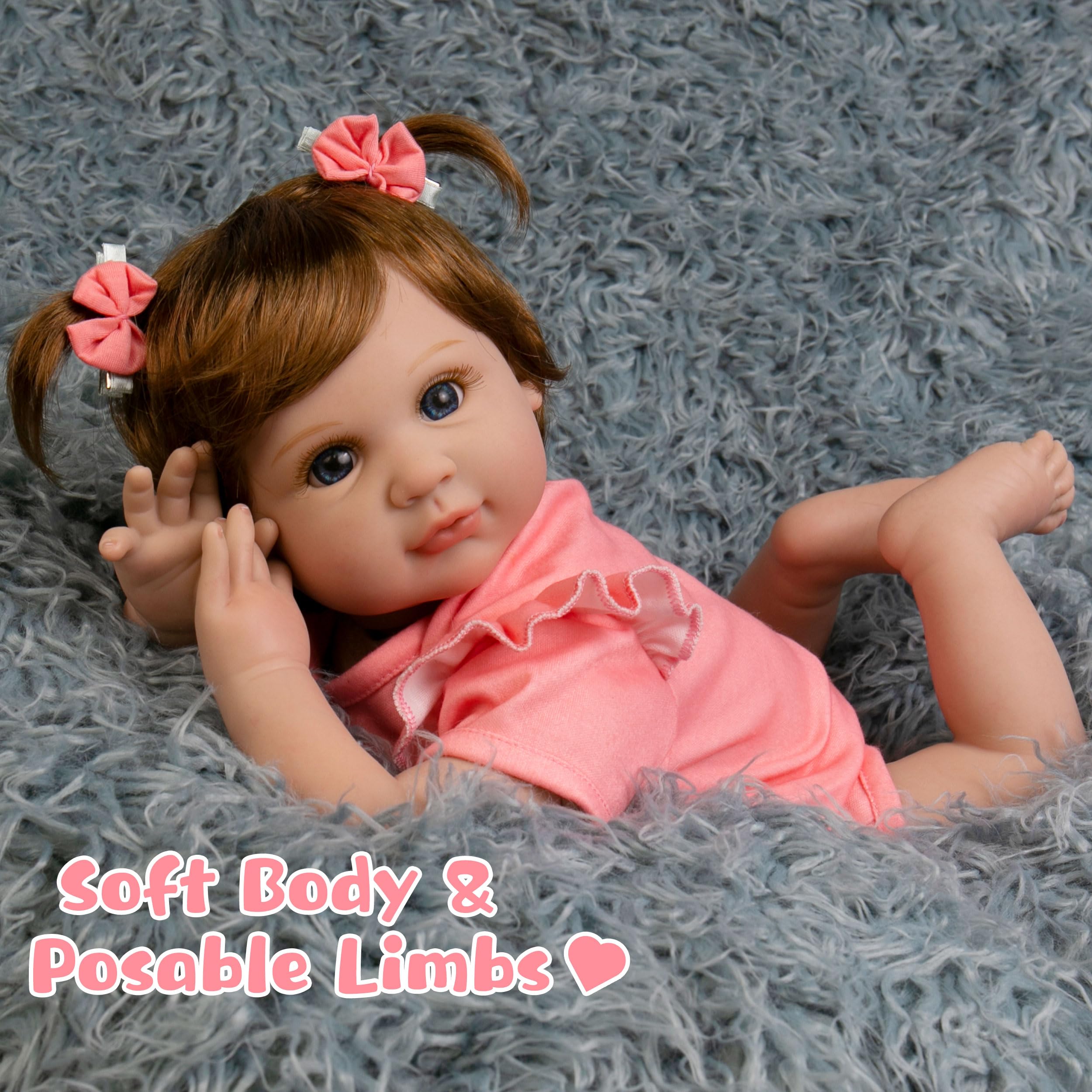 MILIDOOL Realistic Baby Doll 22-Inch Lifelike Newborn Baby Doll Soft ...