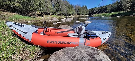 Intex Excursion Pro K1 Kayak, Professional Series Inflatable Fishing ...