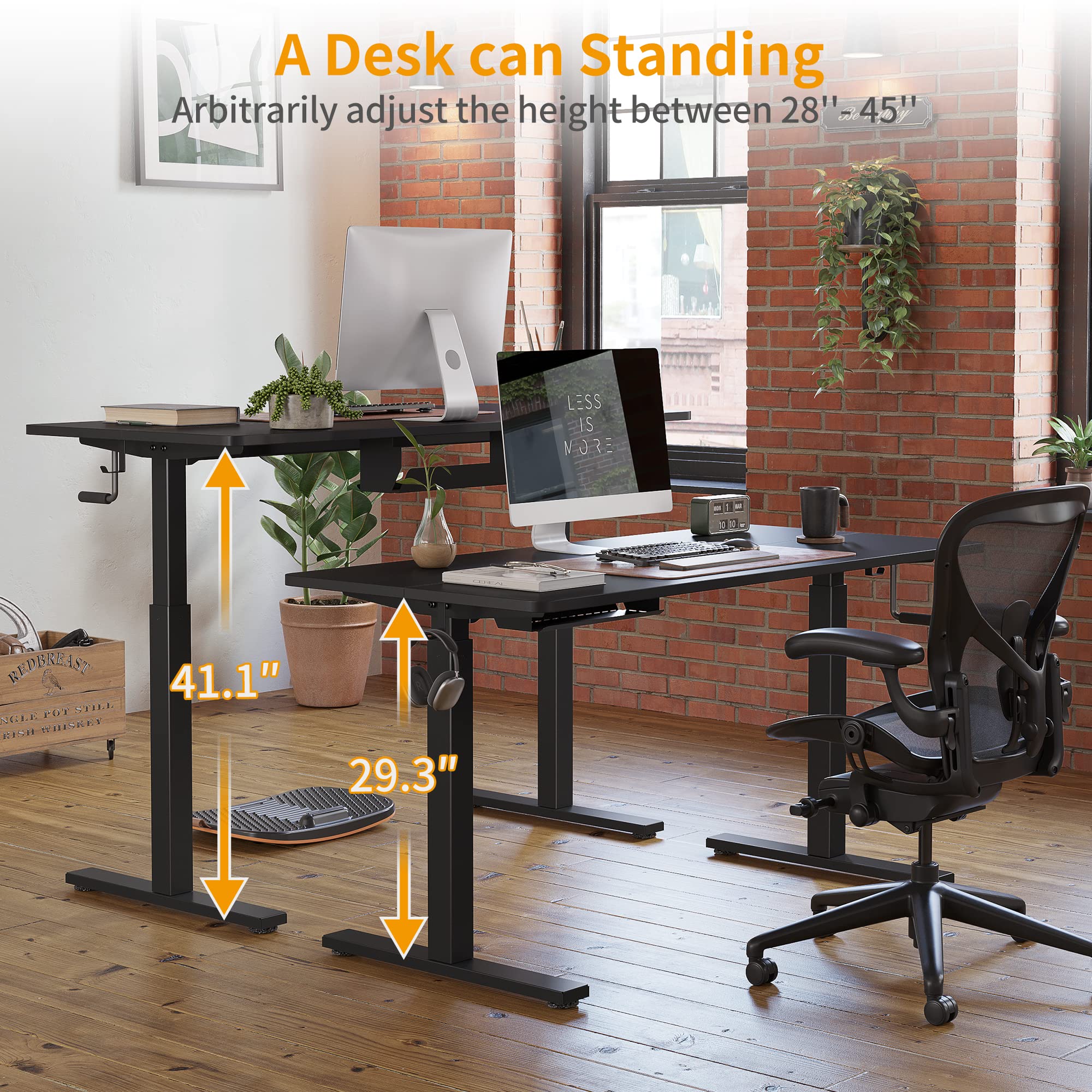 FITUEYES L-Shaped Electric Standing Desk Inch Height Adjustable Stand ...