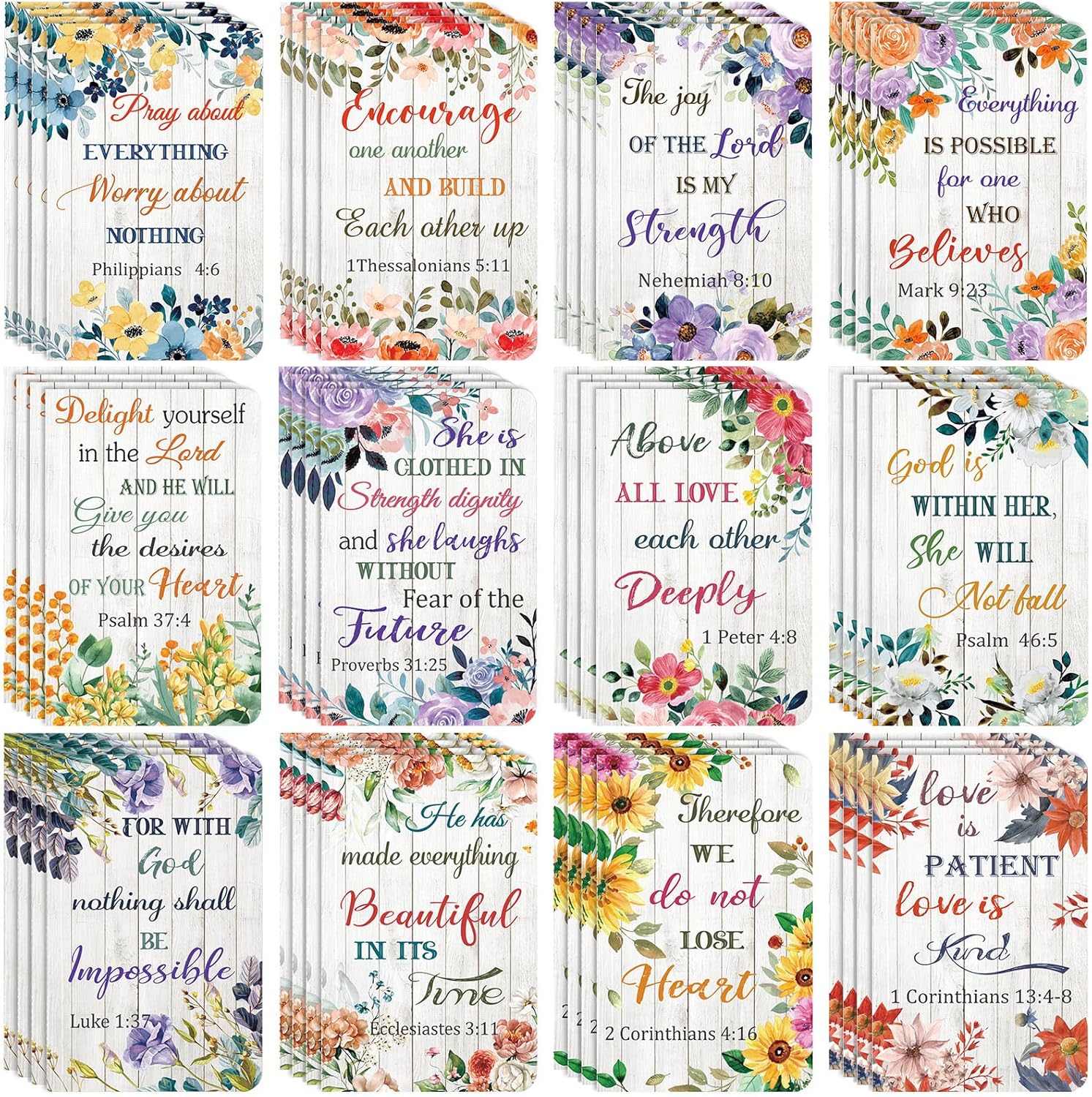 Amazon.com : Faccito 48 Pcs Bible Verse Notepads Christian ...