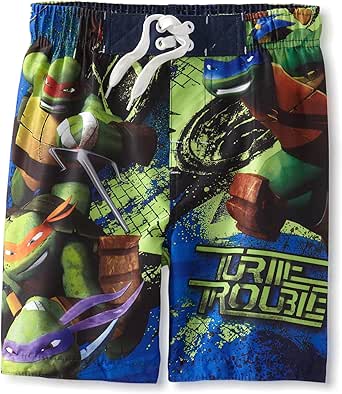 Amazon.com: Nickelodeon Big Boys' Ninja Turtles Swim Trunk, Multi, 4 ...