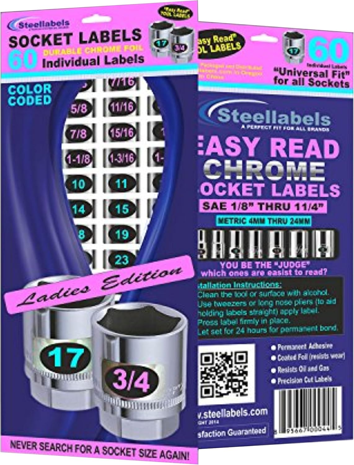 Amazon.com: Ladies Edition - Chrome Socket Labels Brightly Color Coded ...