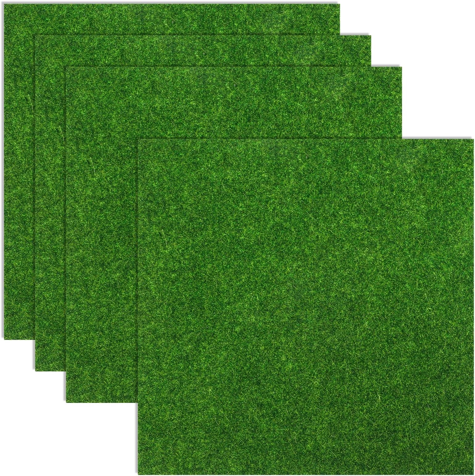 Amazon.com: Aeaocvo 4 Pack Fake Grass for Crafts 8 x 8 Inches ...