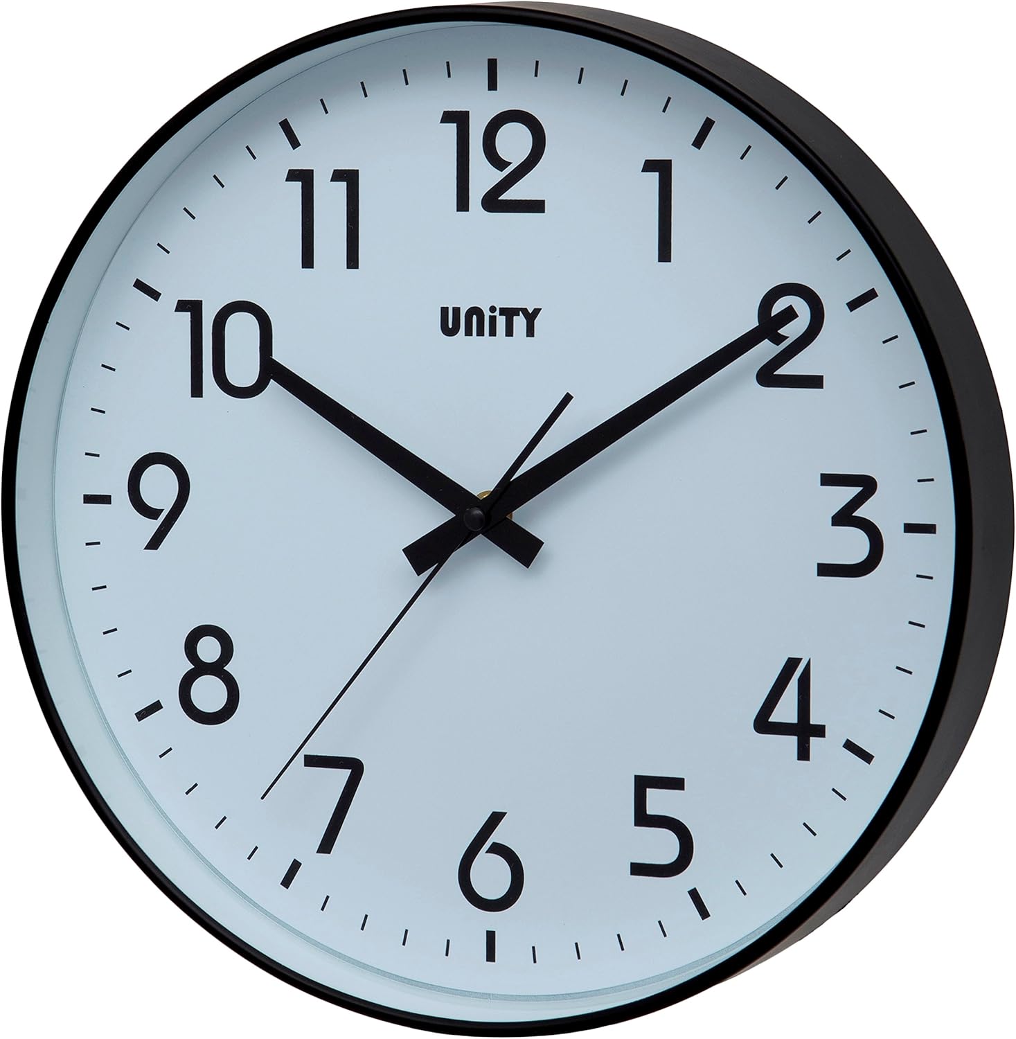 Unity Wall Clock, Fradley, Silent Sweep, Modern, Black, 30cm / 12-inch ...