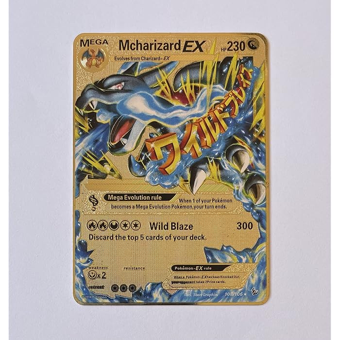 Buy **Mega MX HP 230**Collectable Gold Metallic Pokemon Card. Custom ...