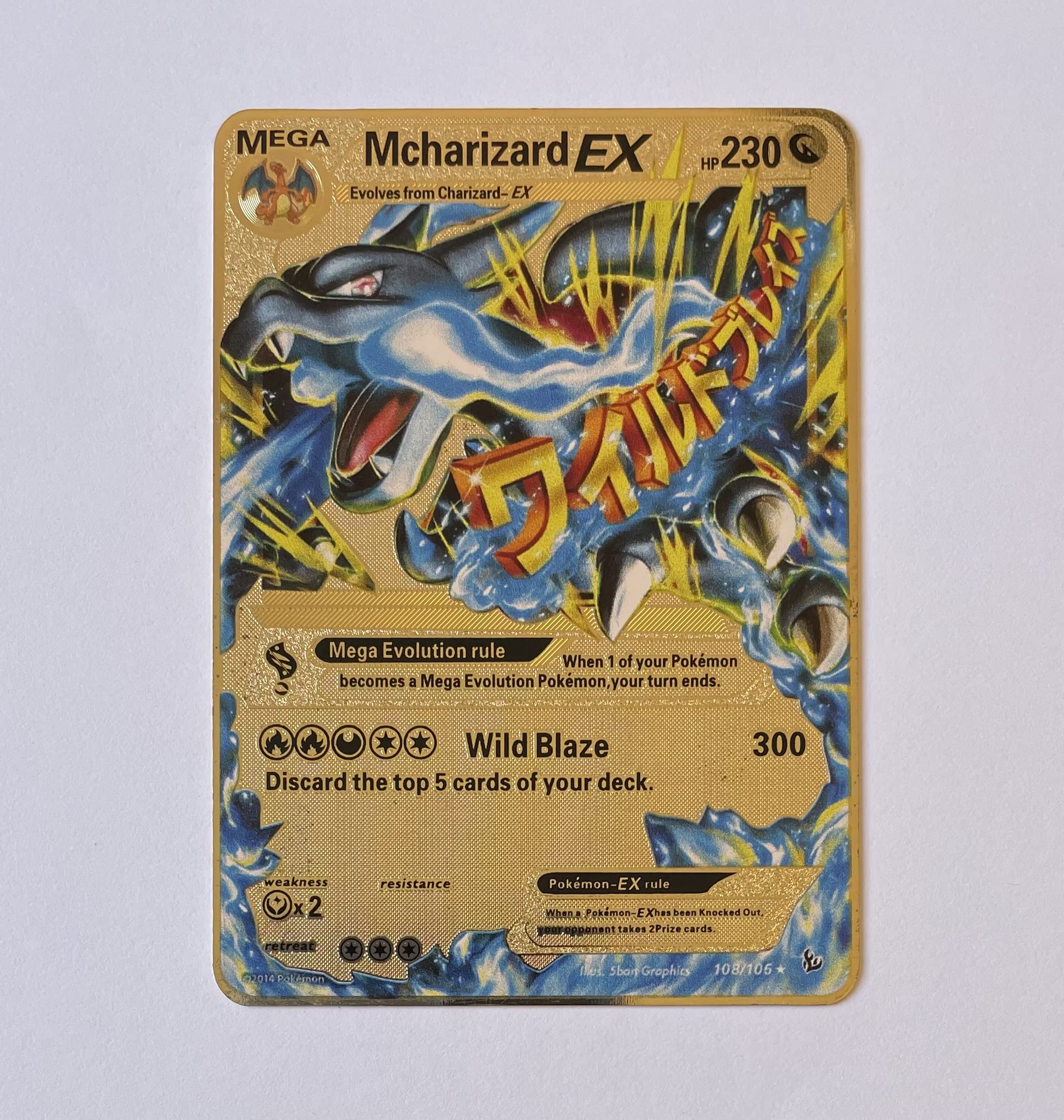 Buy **Mega MX HP 230**Collectable Gold Metallic Pokemon Card. Custom ...