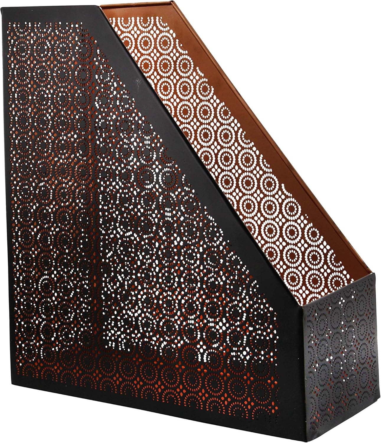 Amazon.com: Deco 79 57328 Metal Magazine Holder, 12" x 11", Black/Brown ...