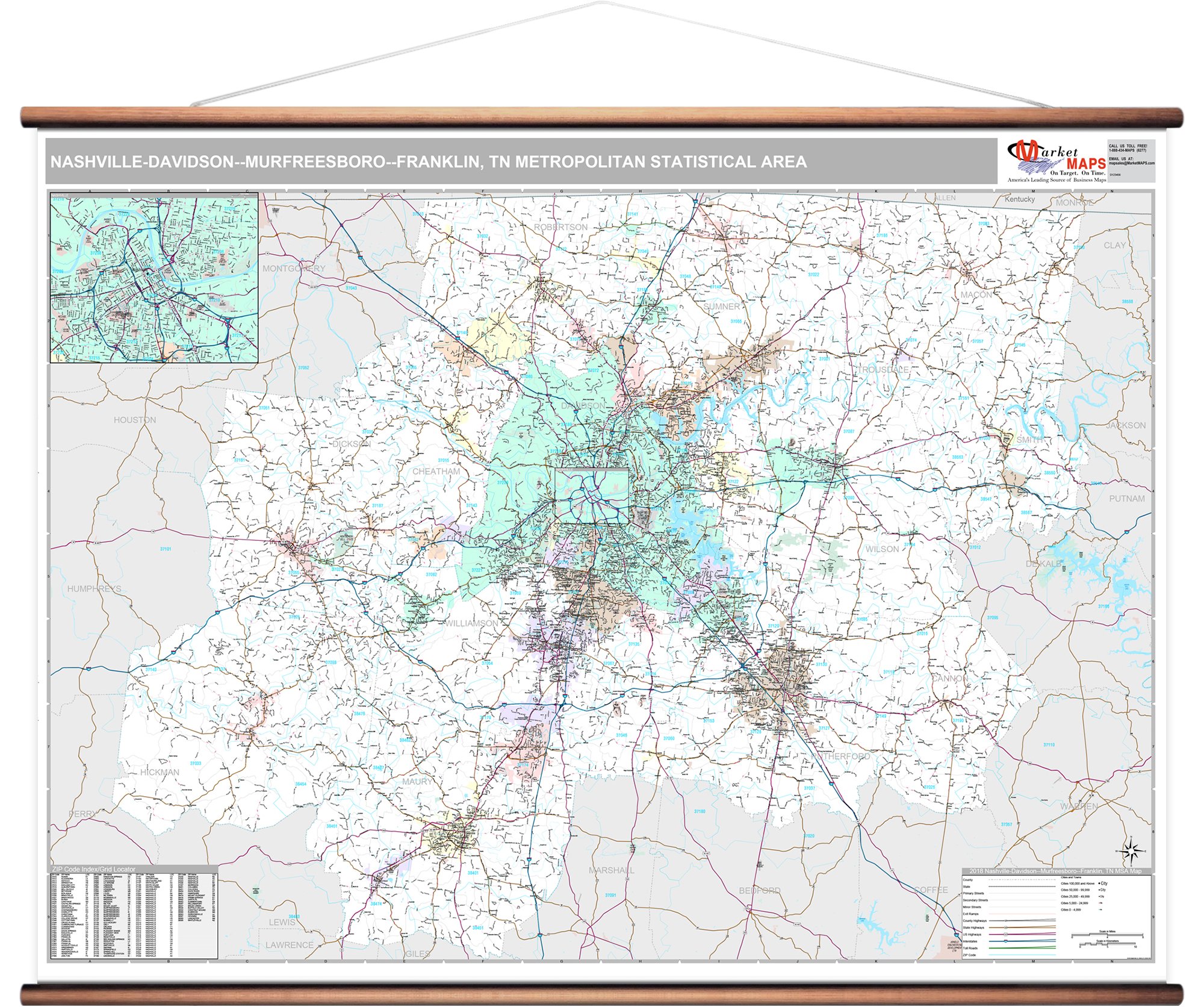Nashville Davidson County Map Nashville, Tennessee In 1952 [OC]