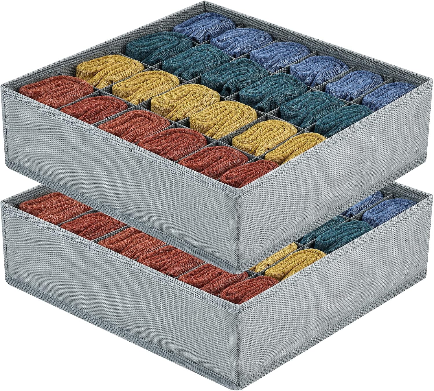 DIMJ Organizer Cassetti, Set di 2 Pieghevole Divisori per Cassetti Non ...