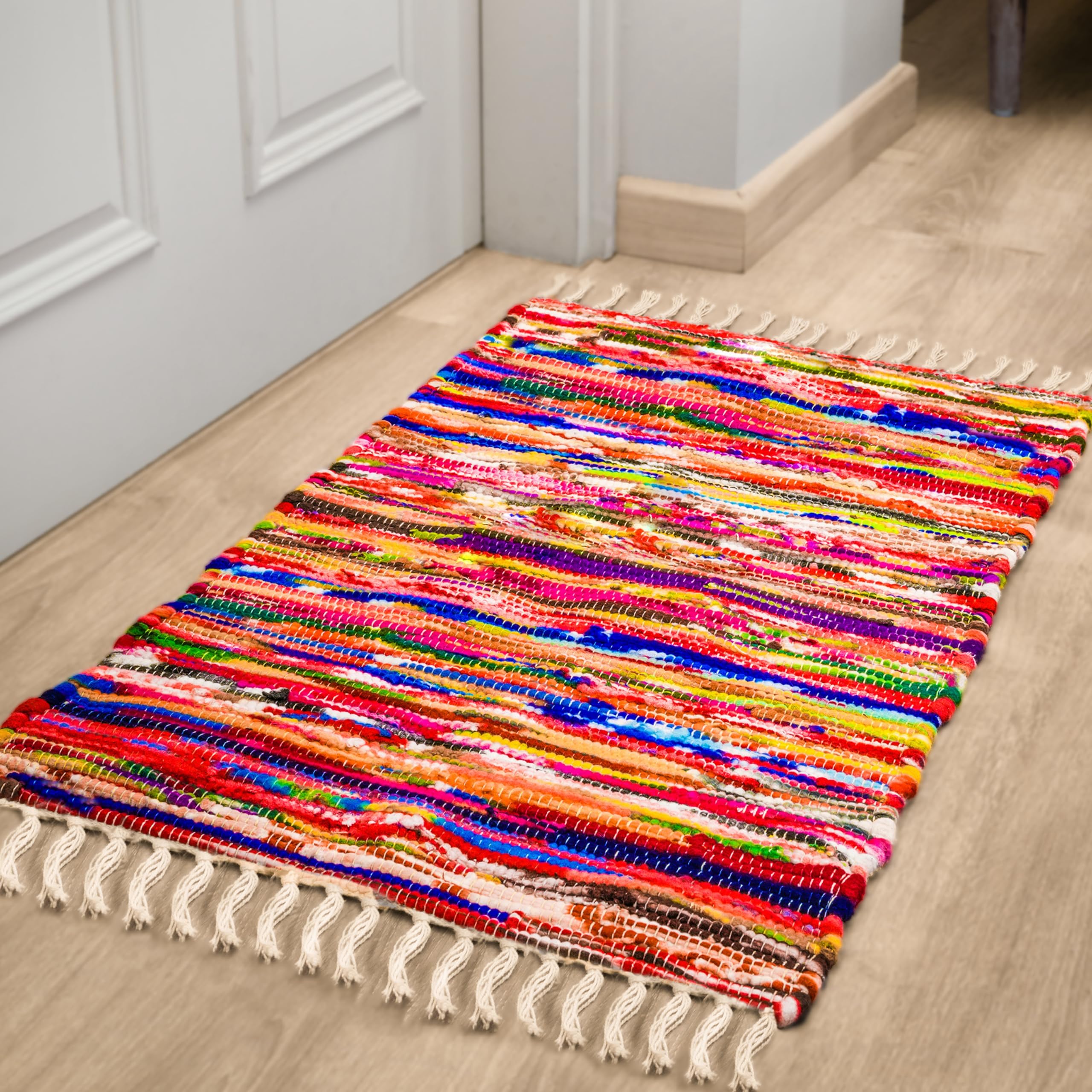 Amazon.com: HF by LT Mardi Gras Handwoven Natural Fiber Cotton Rug, 24 ...