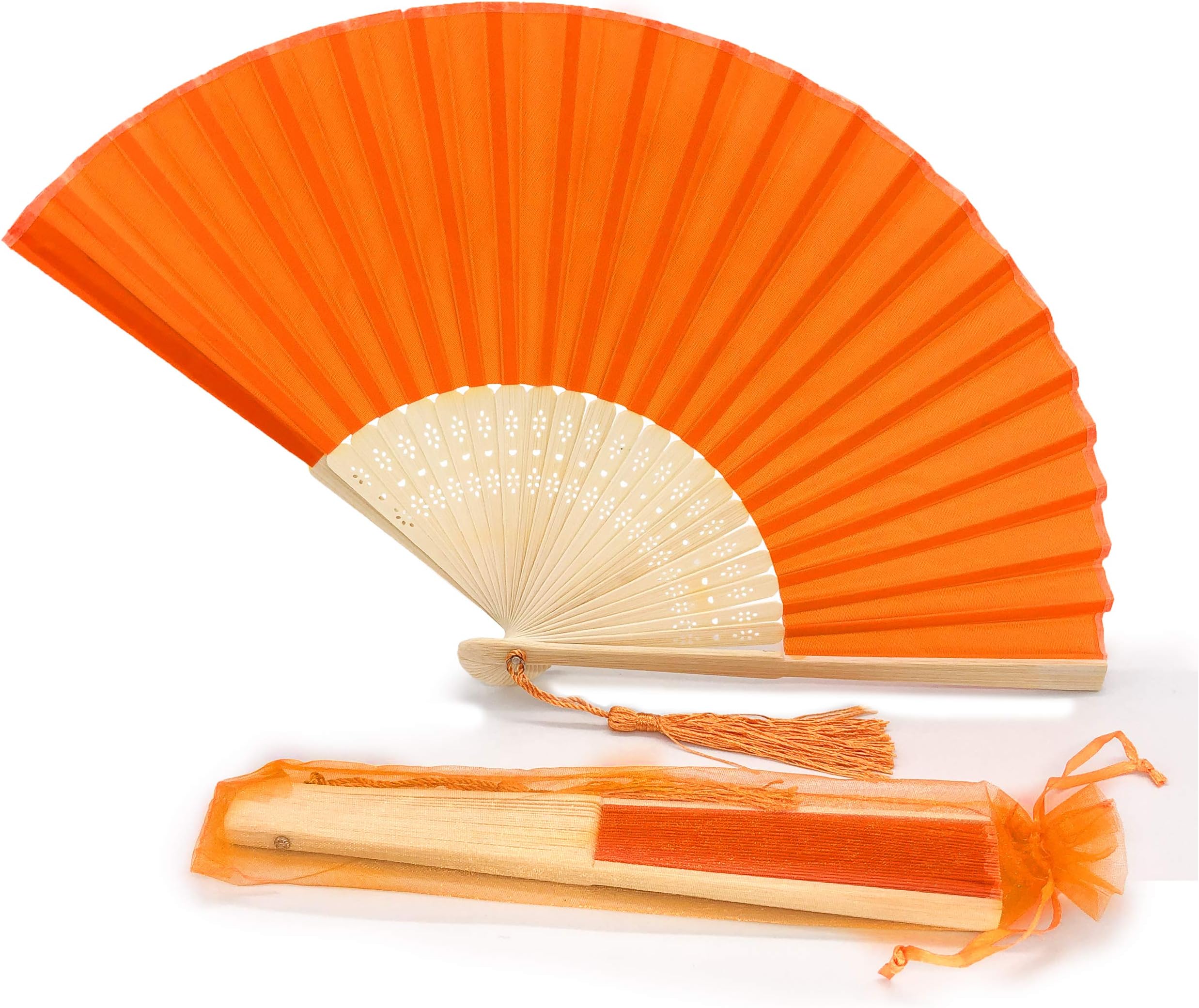 Amazon.com: FANSOF.FANS Fabric Handheld Folding Hand Fan With a Tassel ...
