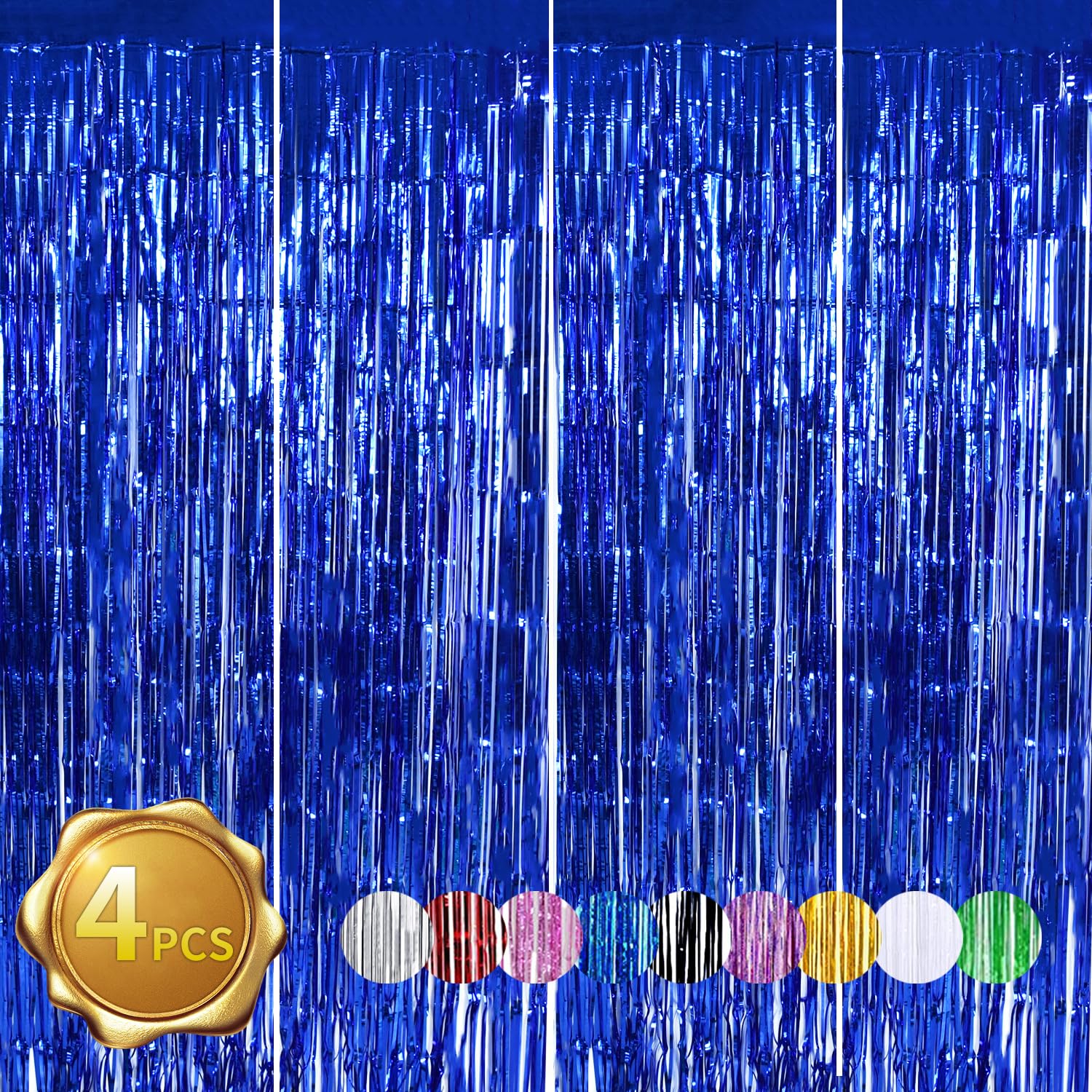 Amazon.com: BEISHIDA 4 Pcs Blue Door Streamers Tinsel Curtain Party ...