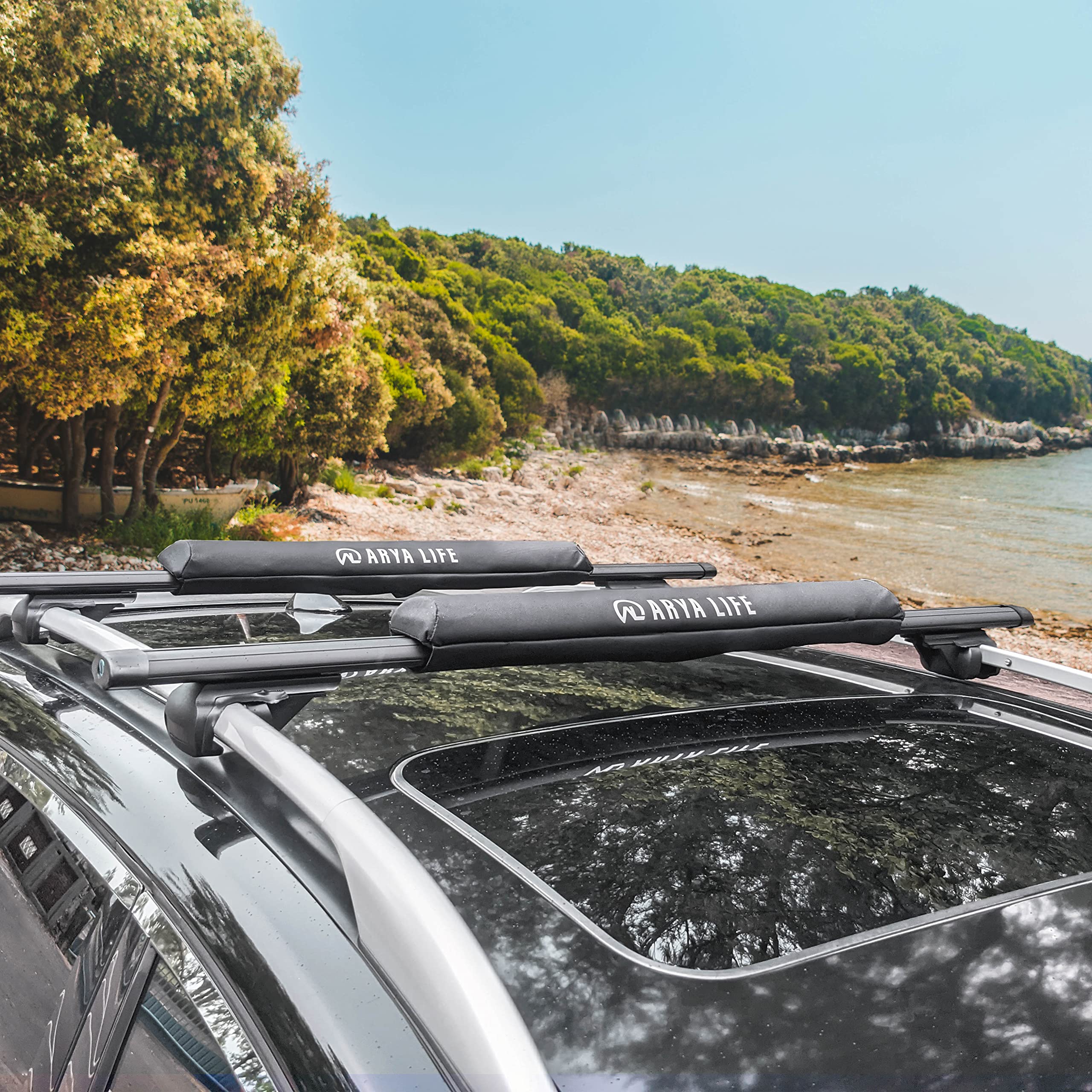 Arya Life 28" Aero Car Roof Rack Pads for Surfboard, SUP Paddleboard ...