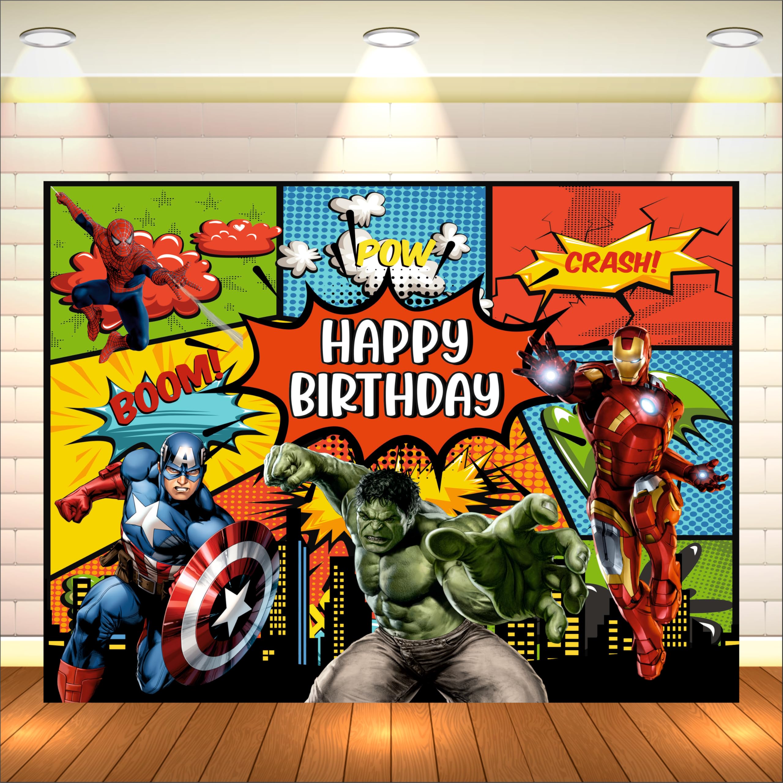 Toddler Superhero Birthday Banner TWO Pack Superhero Baby Shower