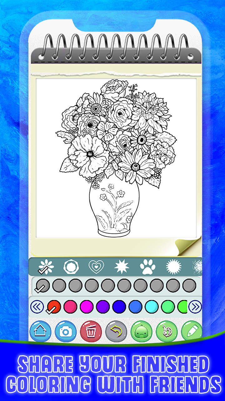 Flower coloring pages: Beautiful Bloom Coloring Book For All Ages - App ...