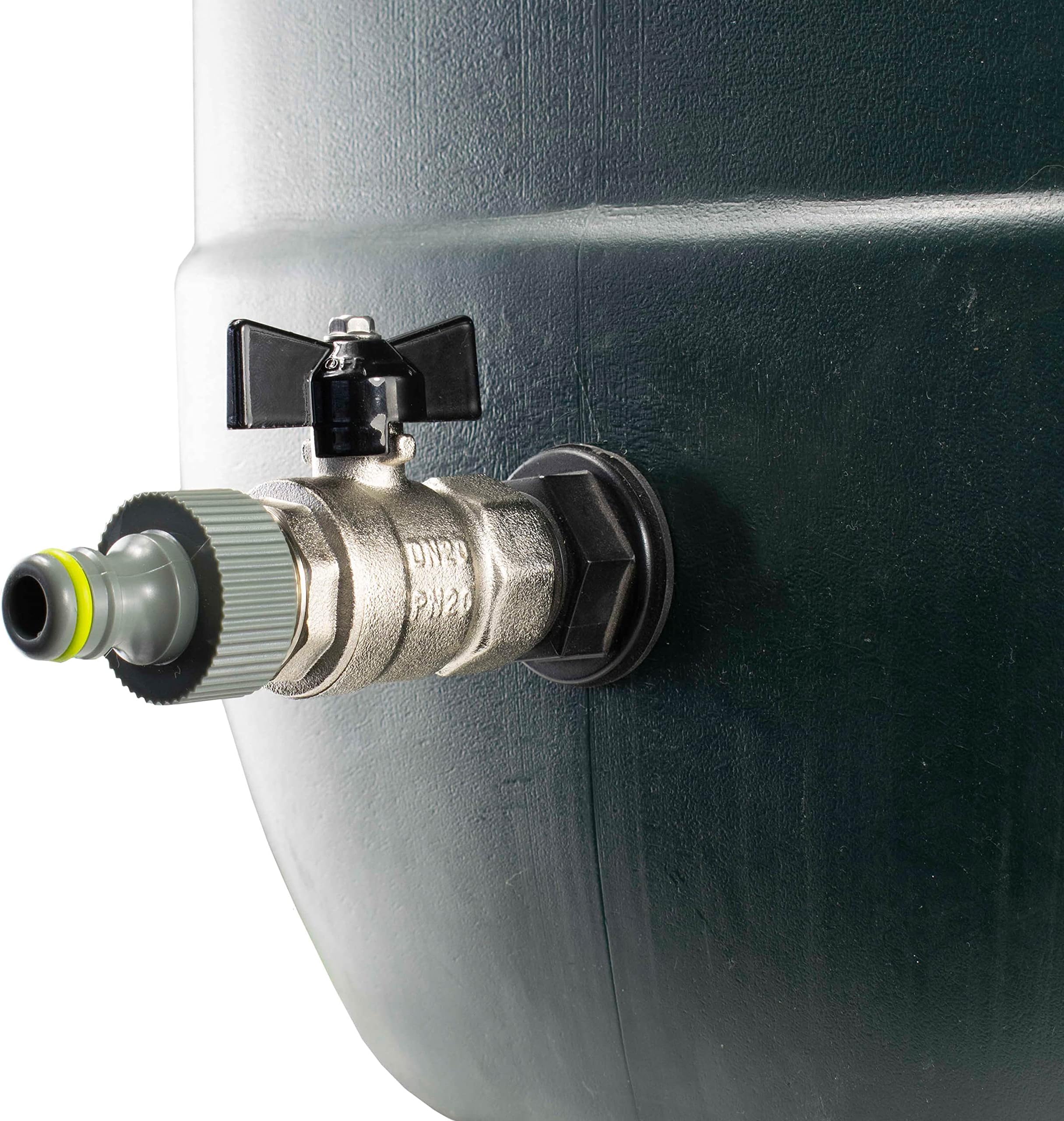 1/2" water butt connector with single hozelock type connector, water ...
