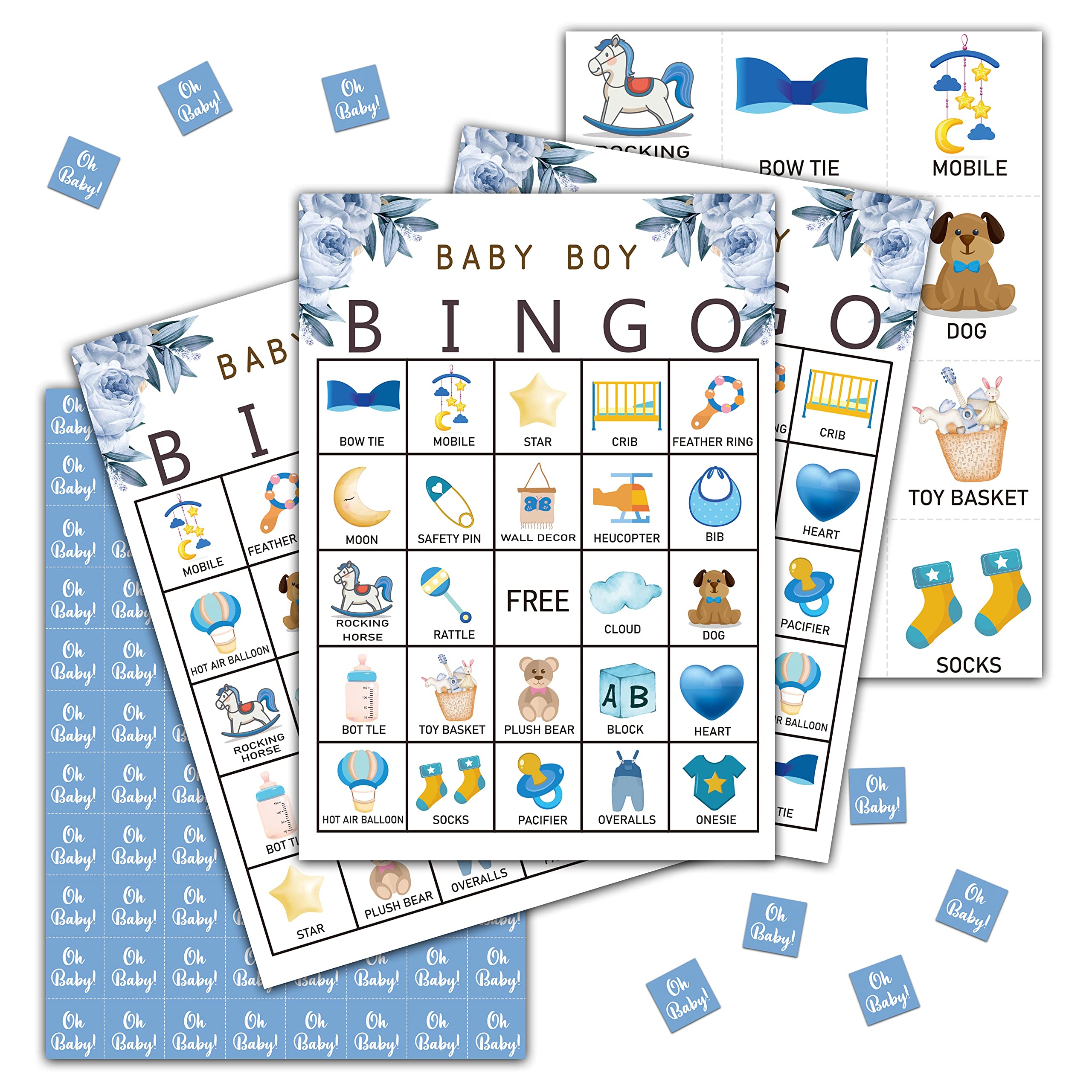 Baby Shower Bingo Game Easy Baby Shower Games, Custom Baby Shower ...