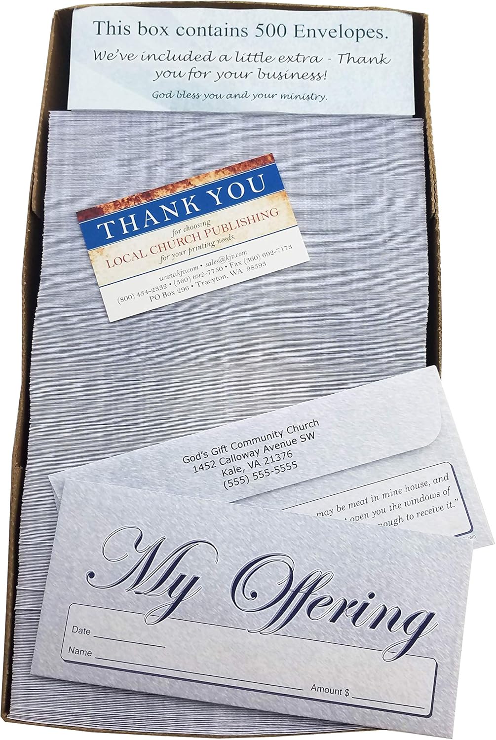 Amazon.com : Custom My Offering - Church Tithe/Donation Envelopes, Blue ...