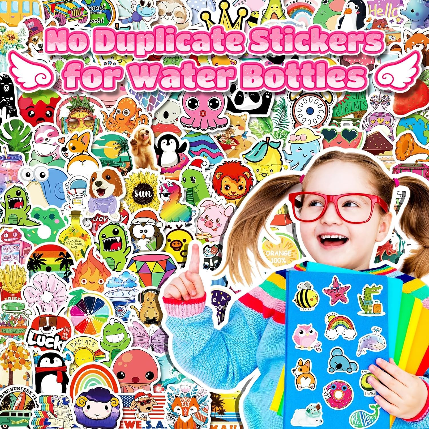 1000 calcomanías para niños calcomanías para botellas de agua ...