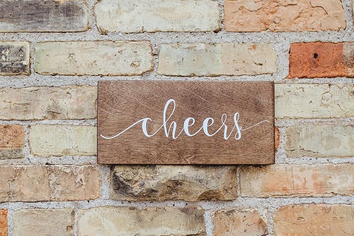Amazon.com: Cheers Rustic Wood Wedding Sign : Home & Kitchen