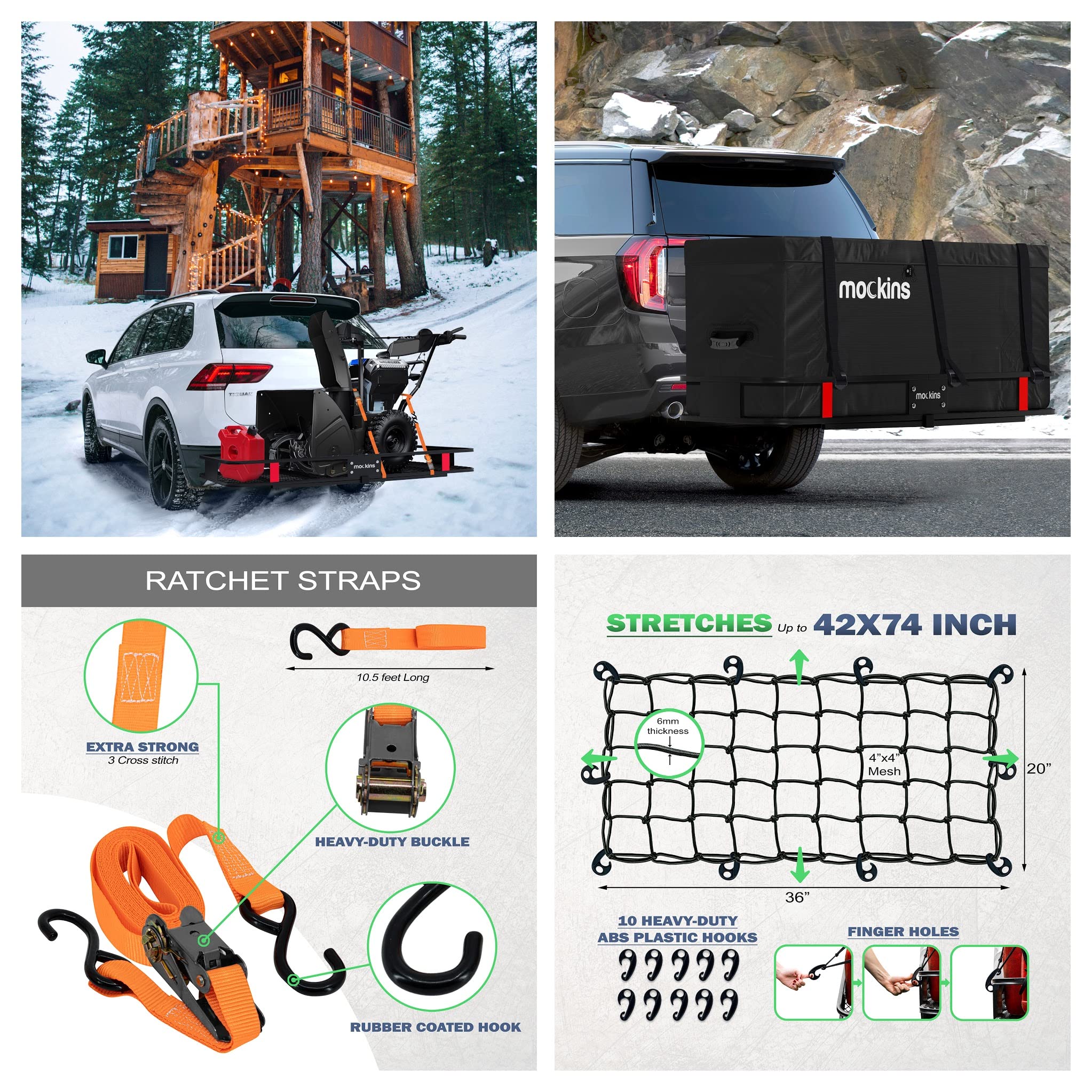Snapklik.com : 60 X 24 X 6 XL Folding Cargo Carrier Hitch Mount 500lb ...
