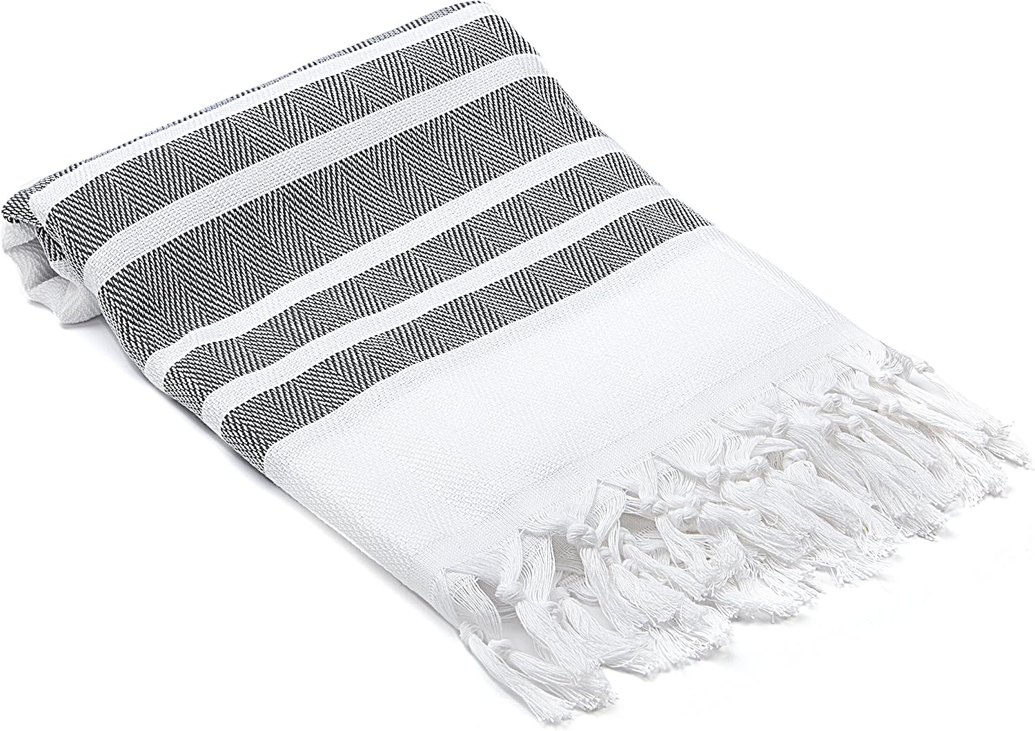 Amazon.com: Olive&Linen Herringbone Turkish Hand/Kitchen Towel, Black ...