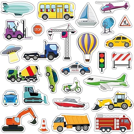 Amazon.com: Cars Trucks & Construction Gel Window Clings for Kids ...
