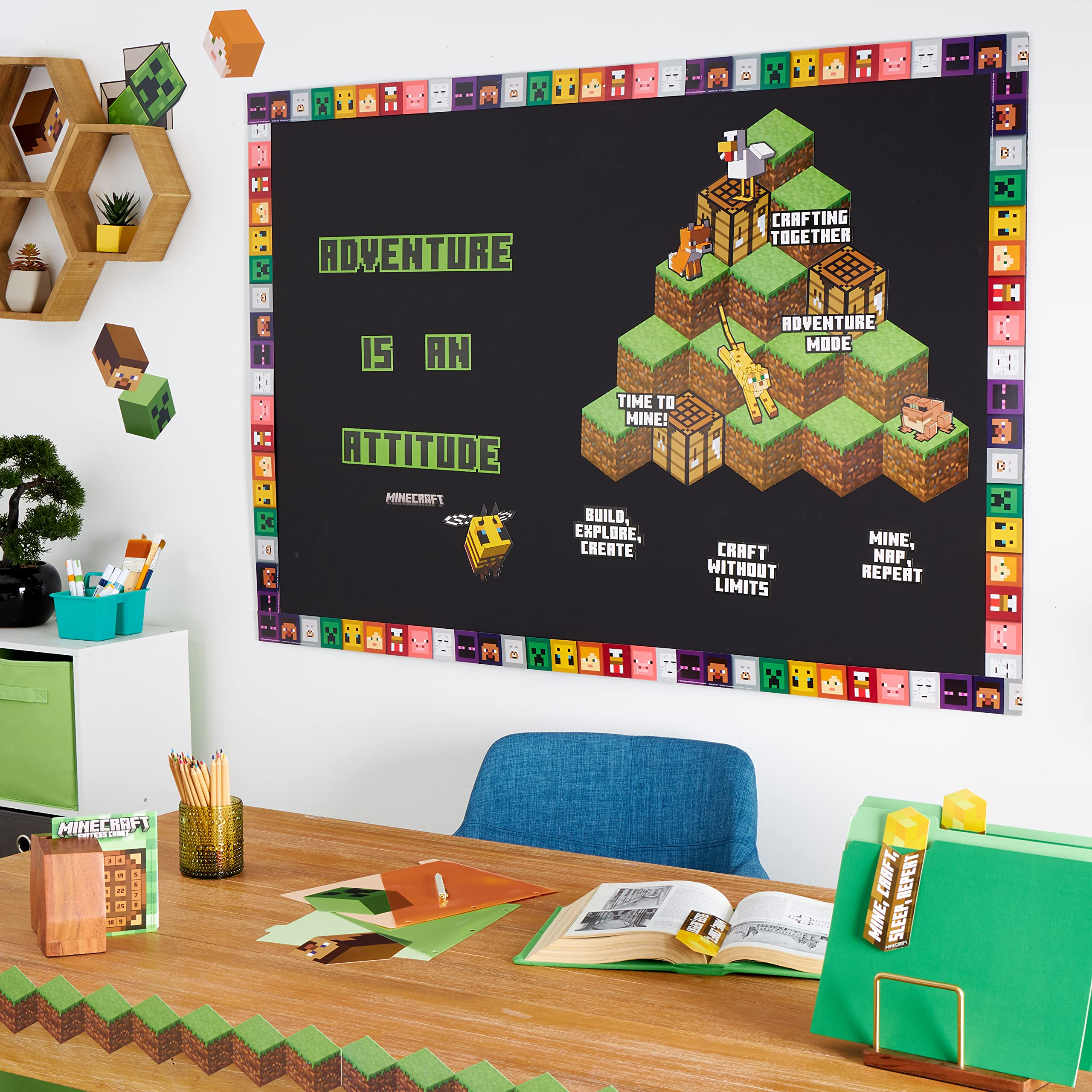 Minecraft School Bulletin Boards Amazon.com: Eureka Minecraft Blocks