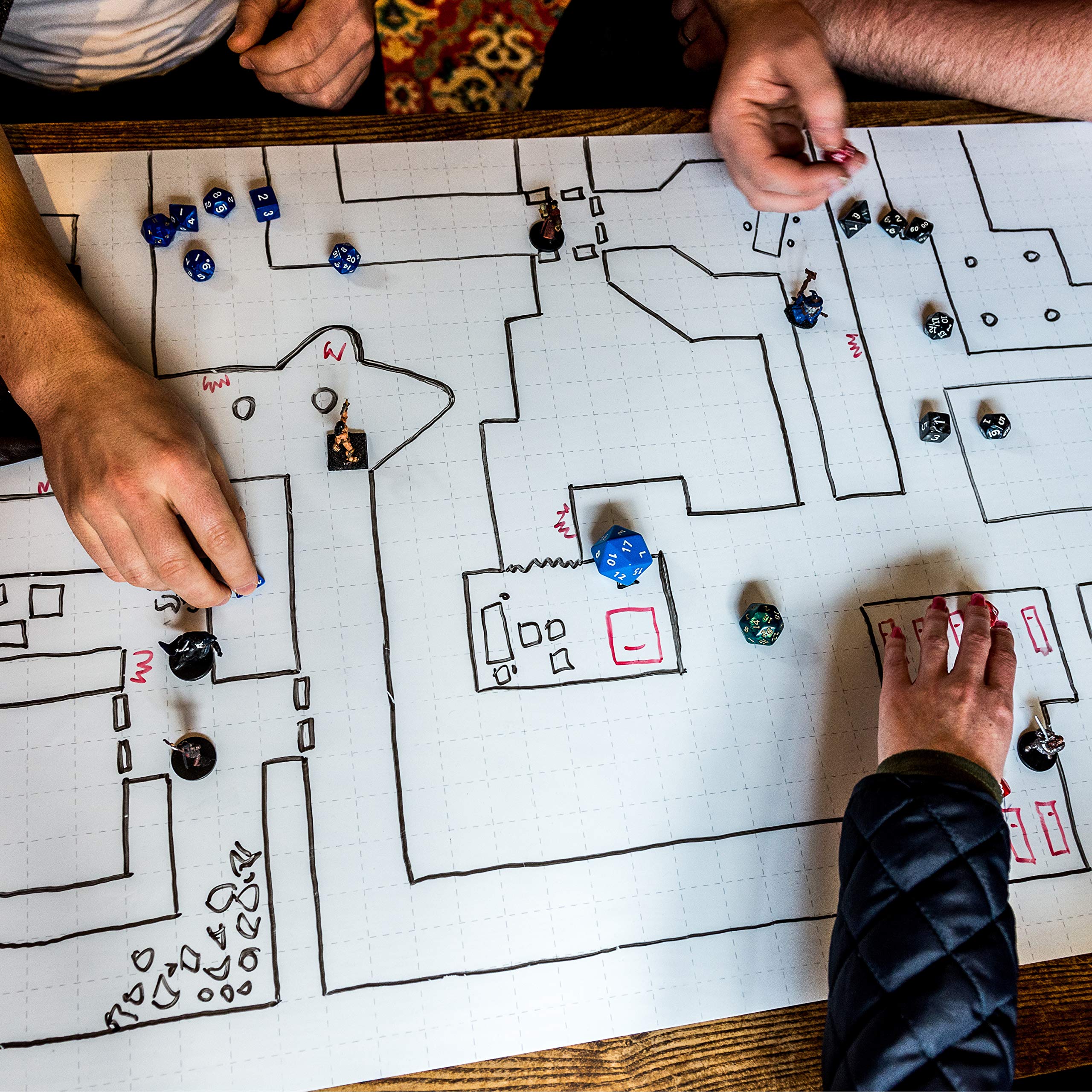 Ergon Games - White 2 ft x 3 ft DND Mat, DND Battle Mat, Battle Grid ...