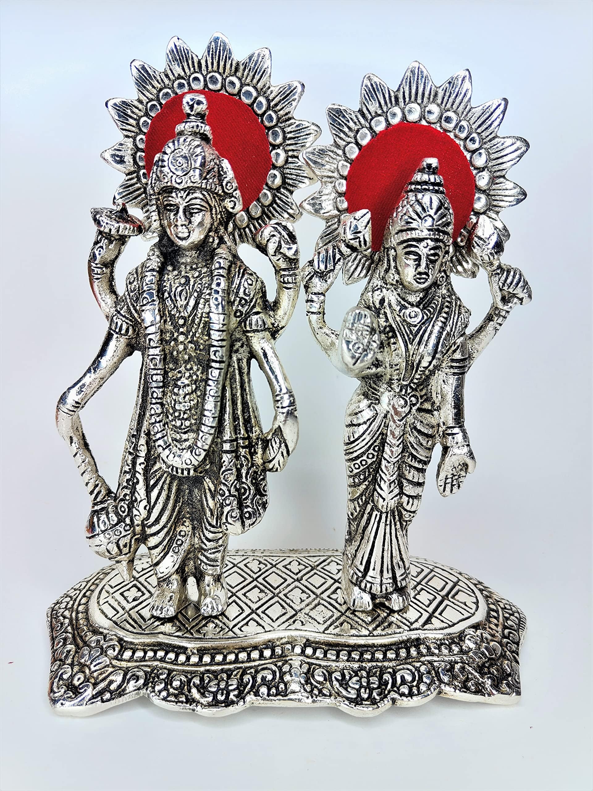 Buy PRD CARATCAFE Silver 925 Vishnu Laxmi Idol Statue, 44+ GMS God ...