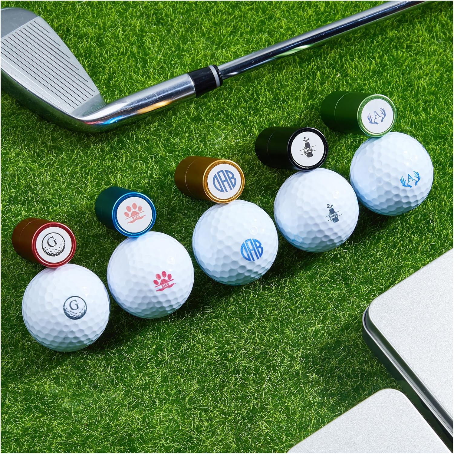 Amazon.com : ipetlive Personalized Golf Ball Stamp with Ink and Box ...