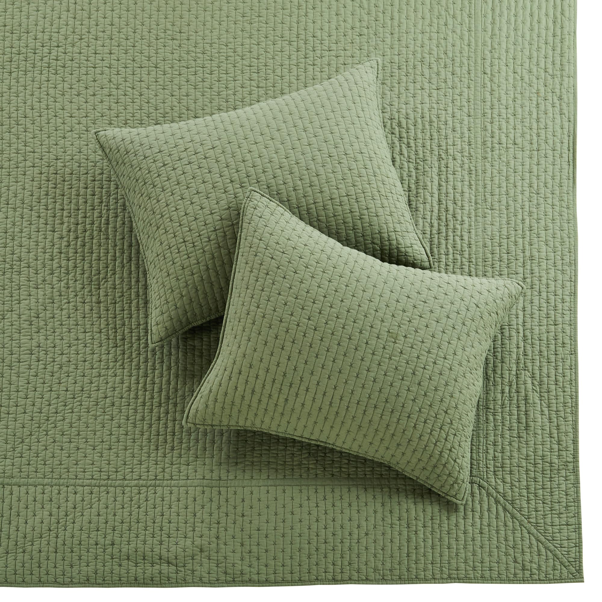 Snapklik.com : Levtex Home - Cross Stitch Forest Green Bedspread Set ...