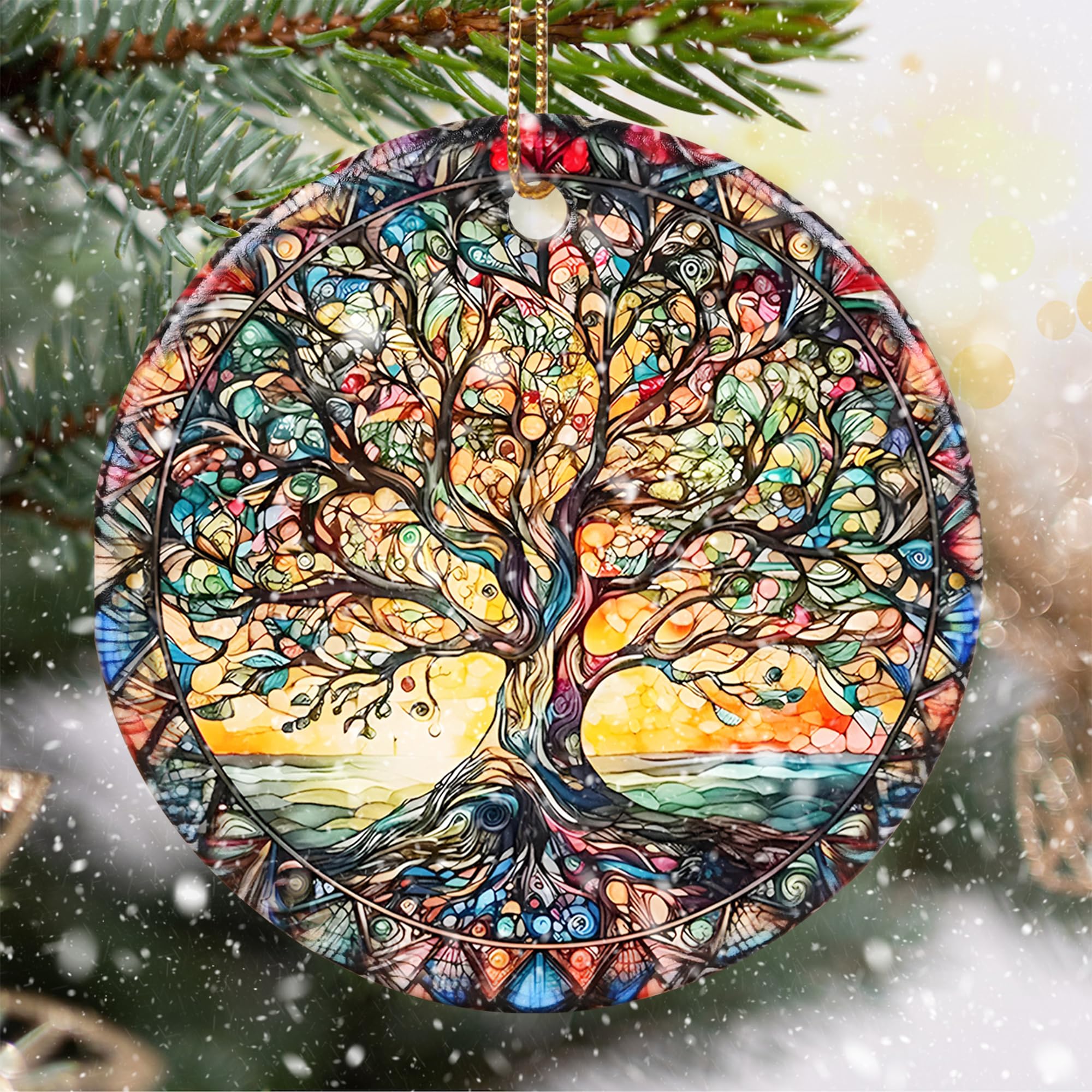 Amazon.com: Stained Ceramic Tree of Life Ornament - Tree of Life ...