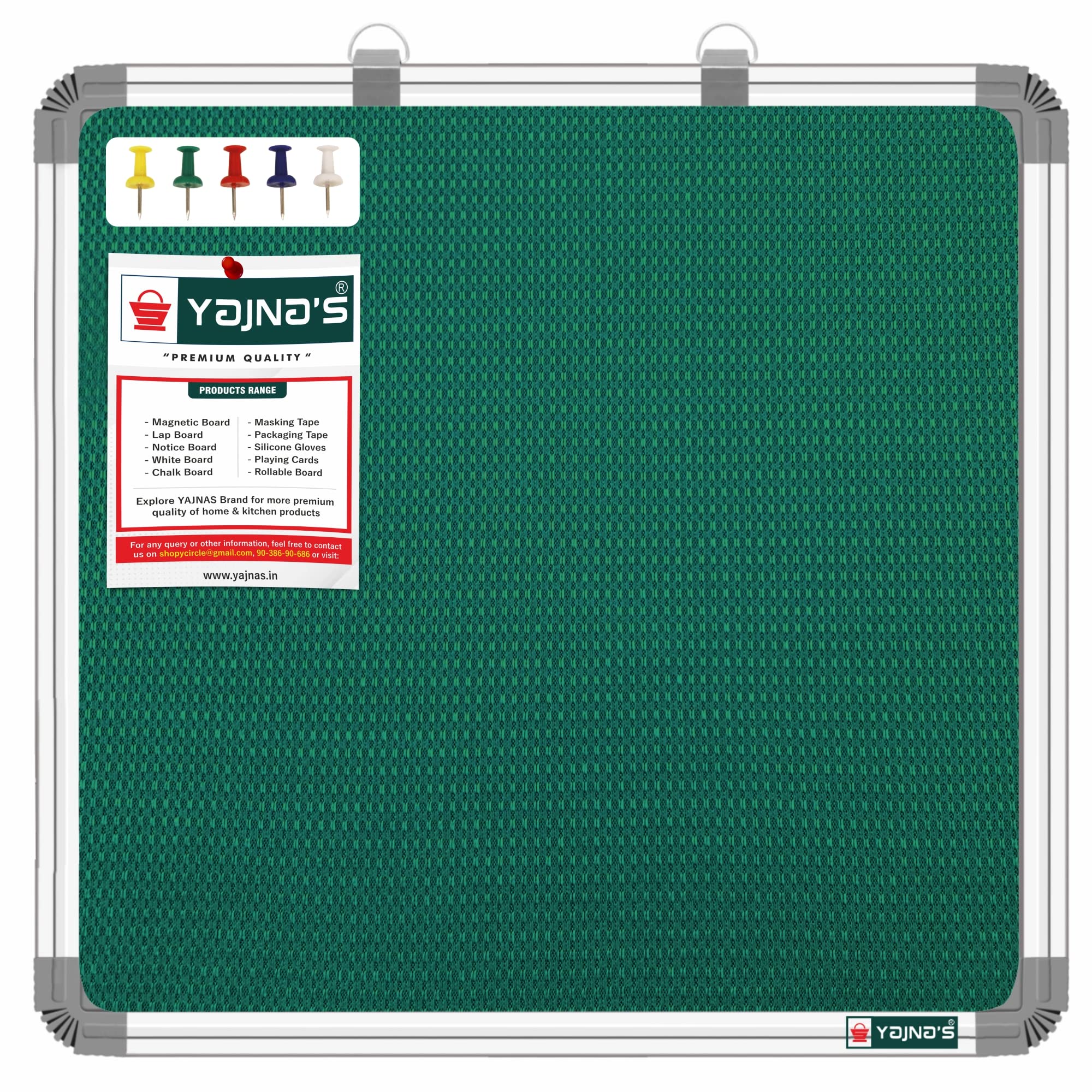 YAJNAS® 59x59 CM Premium Material Green Color Notice Board/Soft Board ...